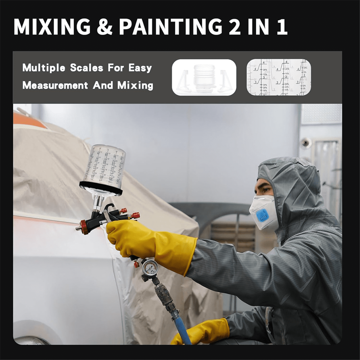 Paint Cups Liners and Lid System,50 Pack 22 Ounce (650ml) Kit for ...