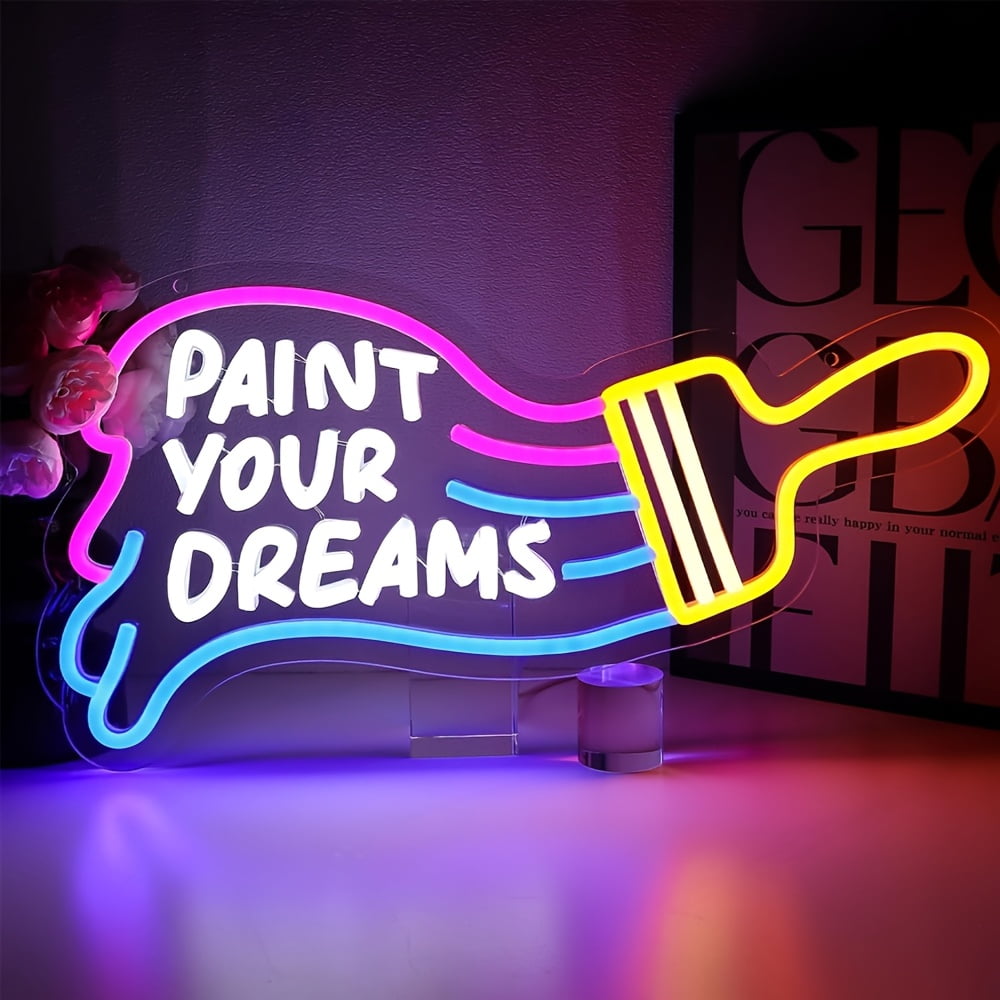 Paint Your Dreams Neon Sign for Wall Decor, Drawing LED Sign for Art ...