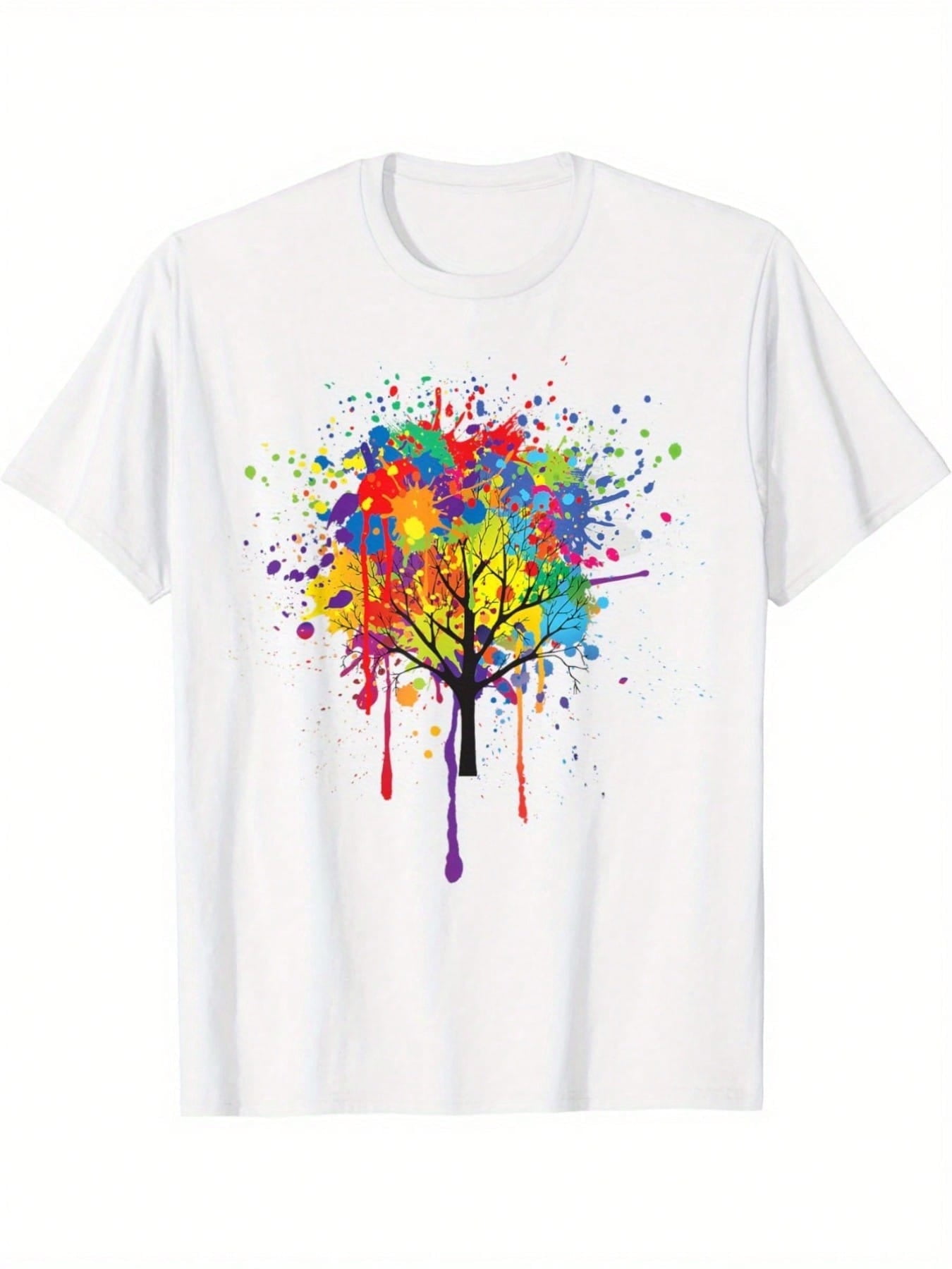 Paint Drip Tree T-shirt, Paint Splash Art Tee by Zany Brainy 100% ...