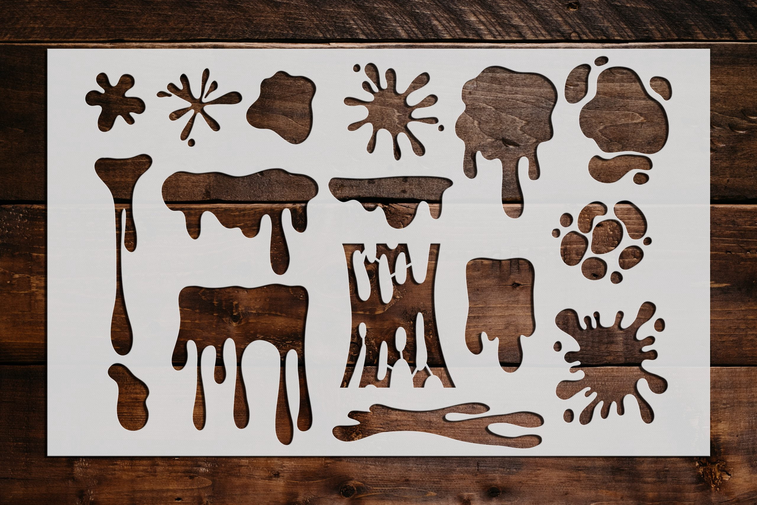Paint Drips, Splotches, Ooze Assortment Stencil - Art and Wall Stencil ...