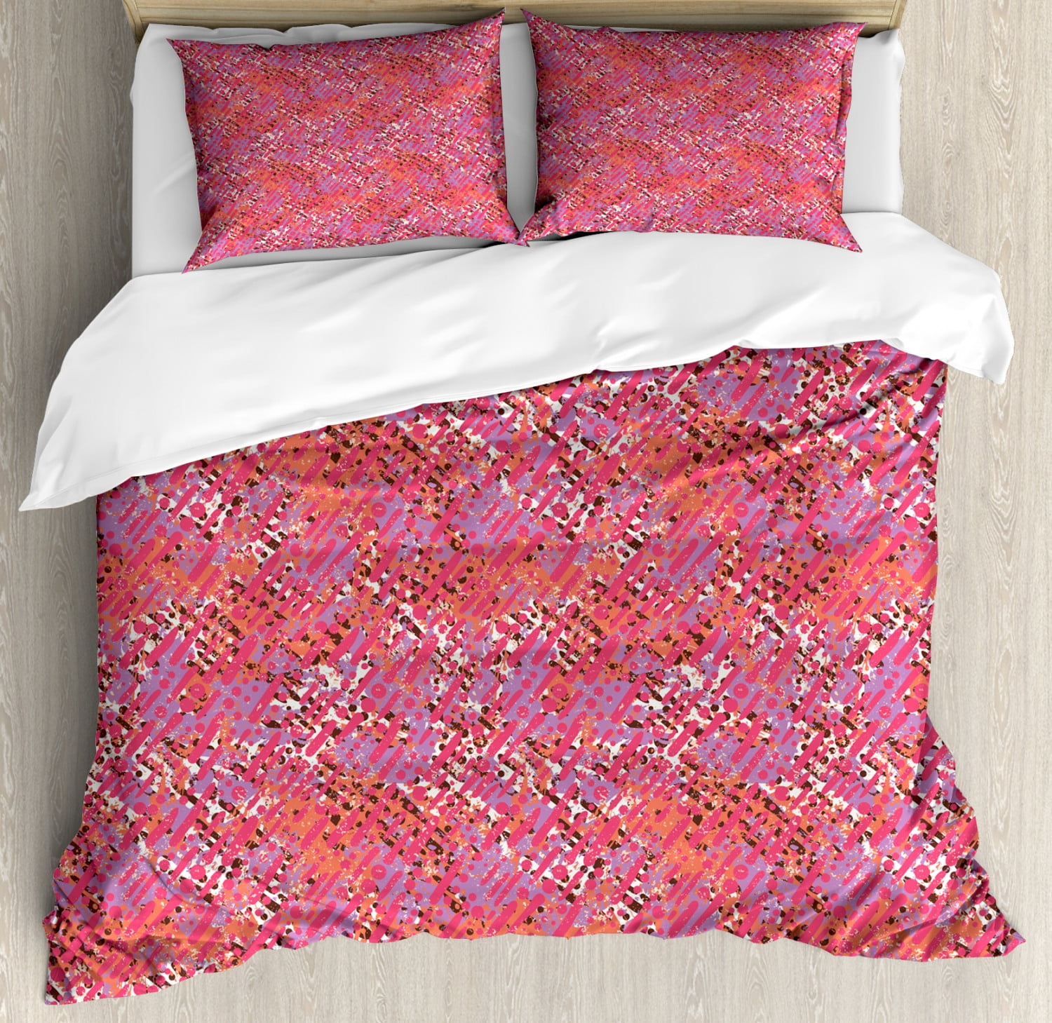 Paint Duvet Cover Set King Size, Funky Overlapping Diagonal Lines ...