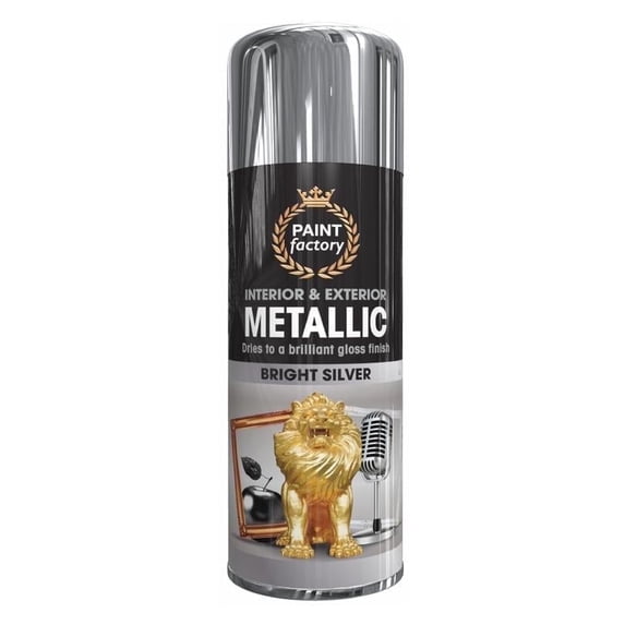 Paint Factory, Metallic Spray Paint, 400 ml, Bright Silver - Walmart.com
