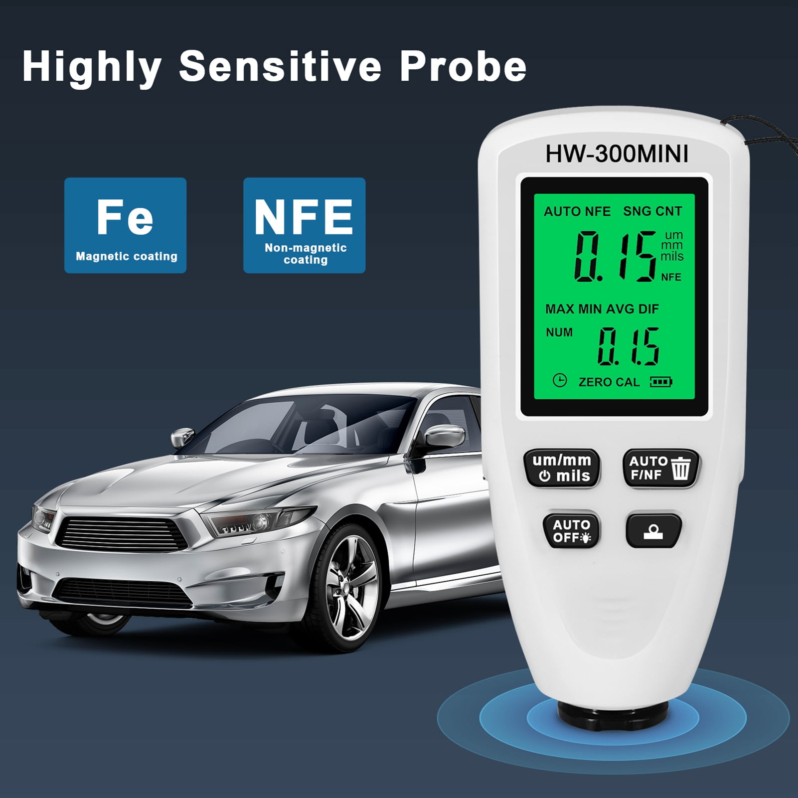 Paint Film Thickness Gauge, Digital Coating Tester For Cars Cabinets ...