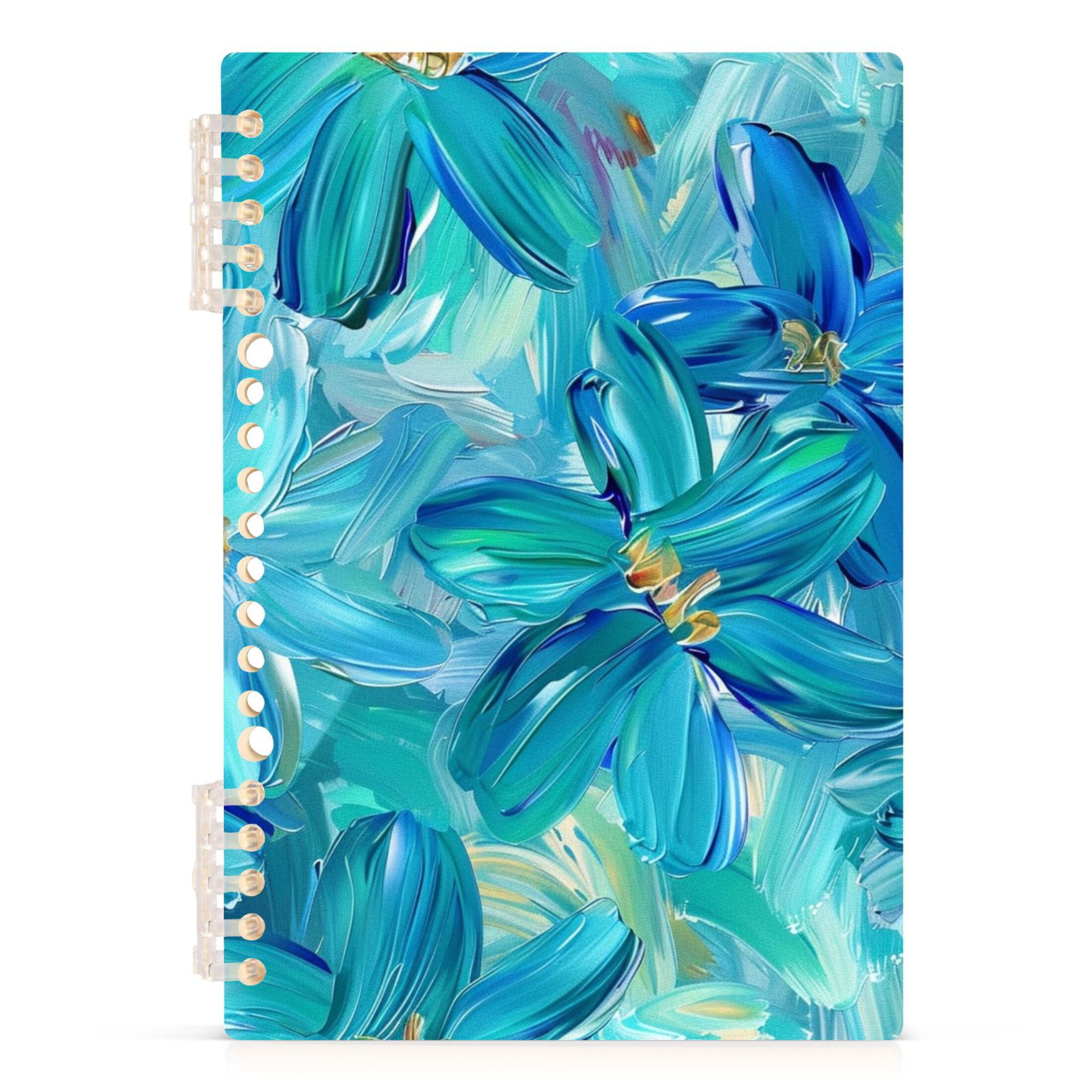 Paint Flowers Spiral Journal Notebook College Ruled Notebook 8.3" x 5.7 ...