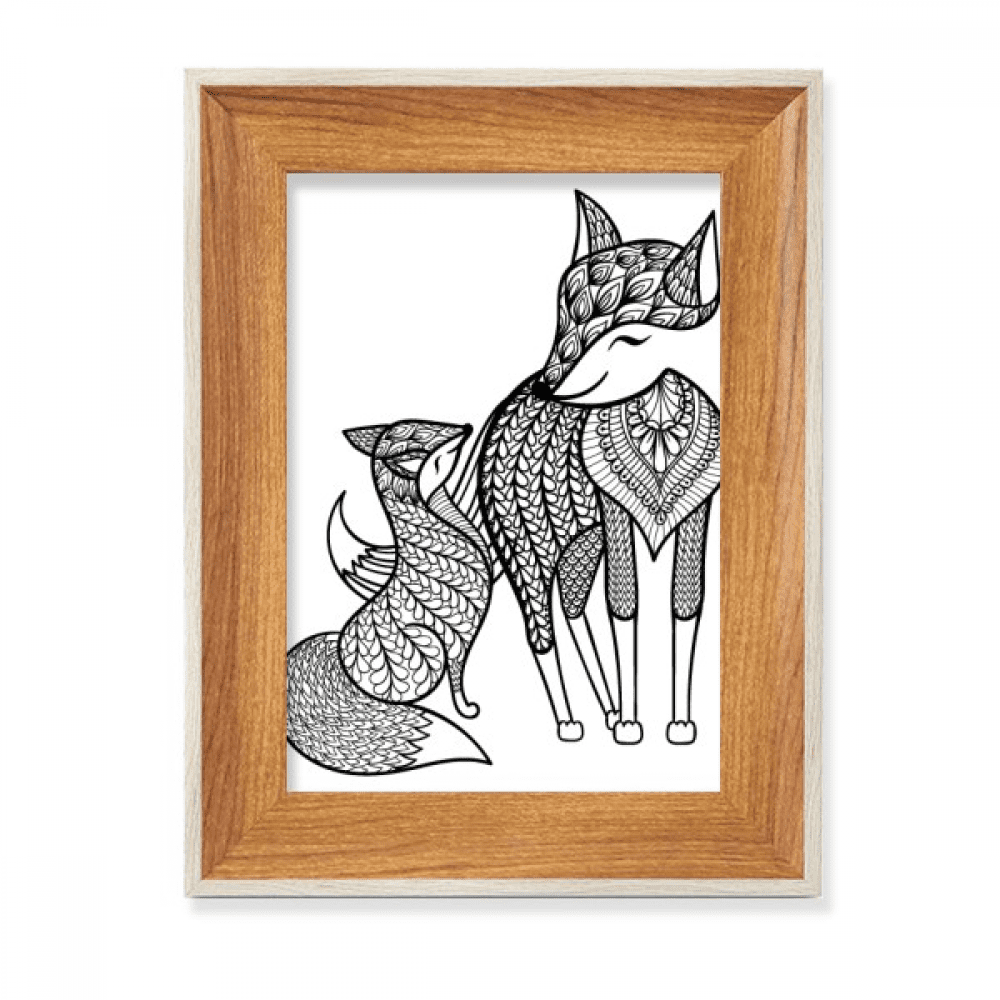 Paint Fox Friend Company Desktop Wooden Photo Frame Display Picture Art ...
