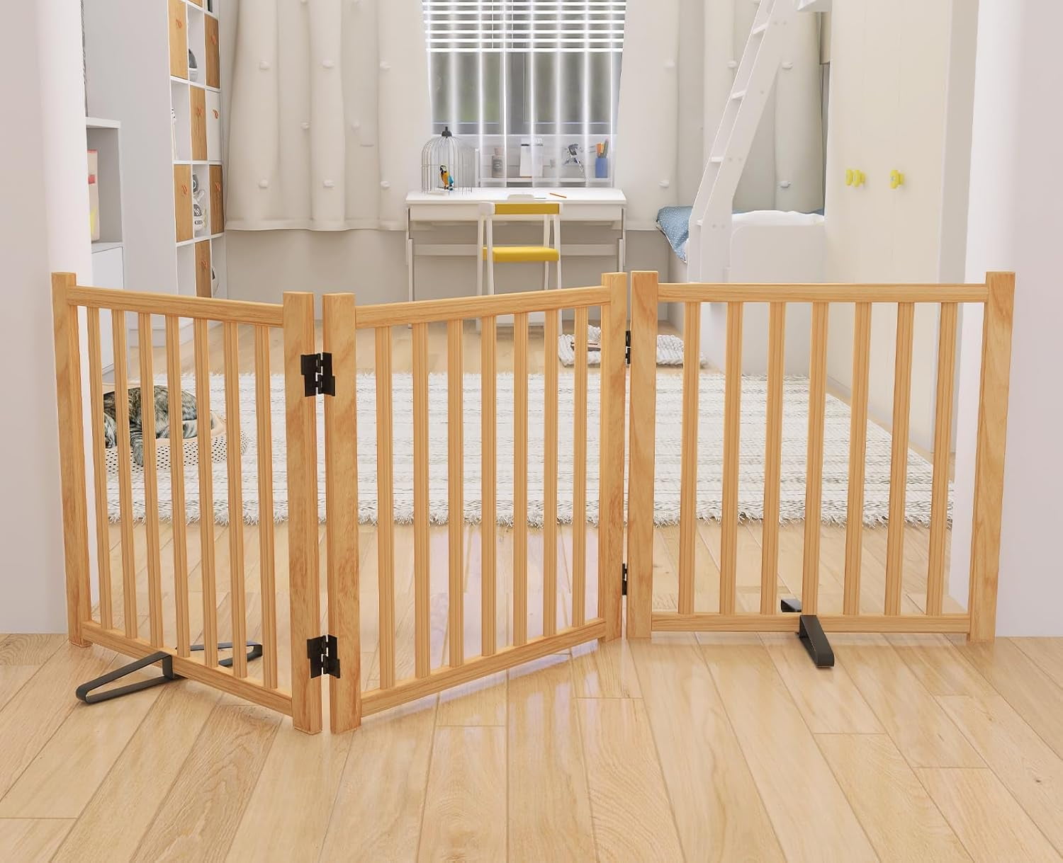 Paint-Free Wooden Freestanding Dog Gates for The House,Doorways, Stairs ...