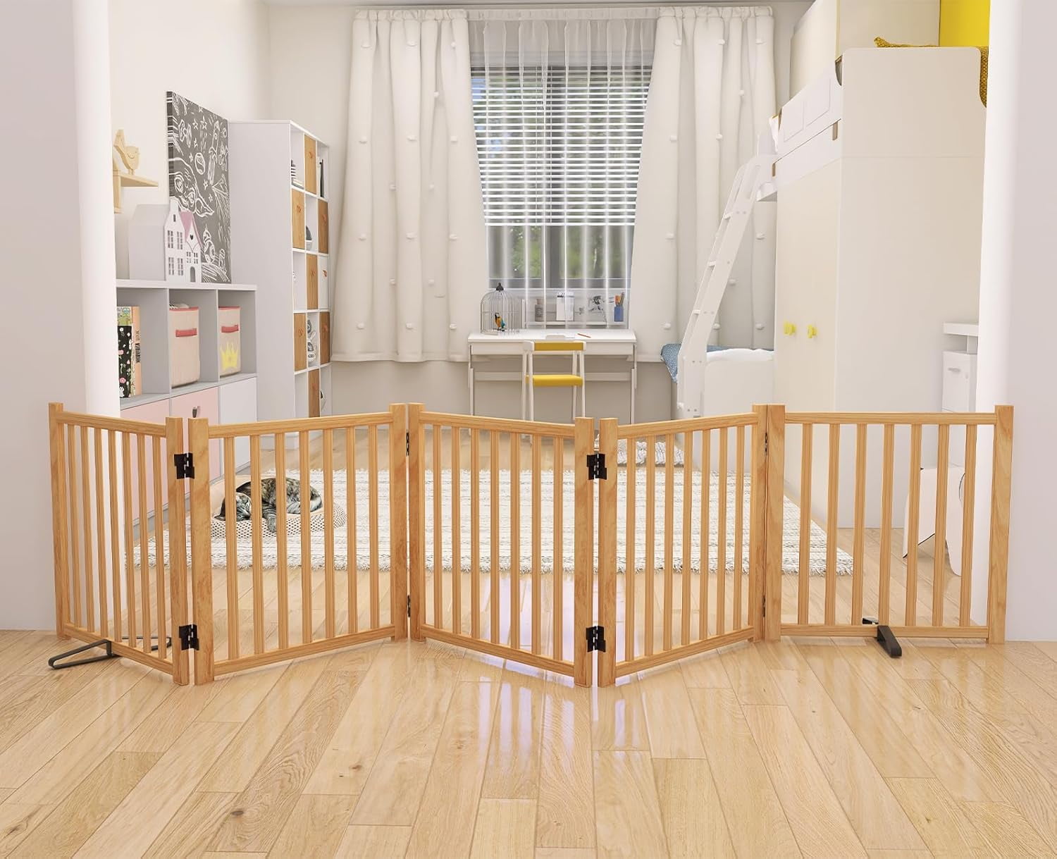 Paint-Free Wooden Freestanding Dog Gates for The House, Doorways ...