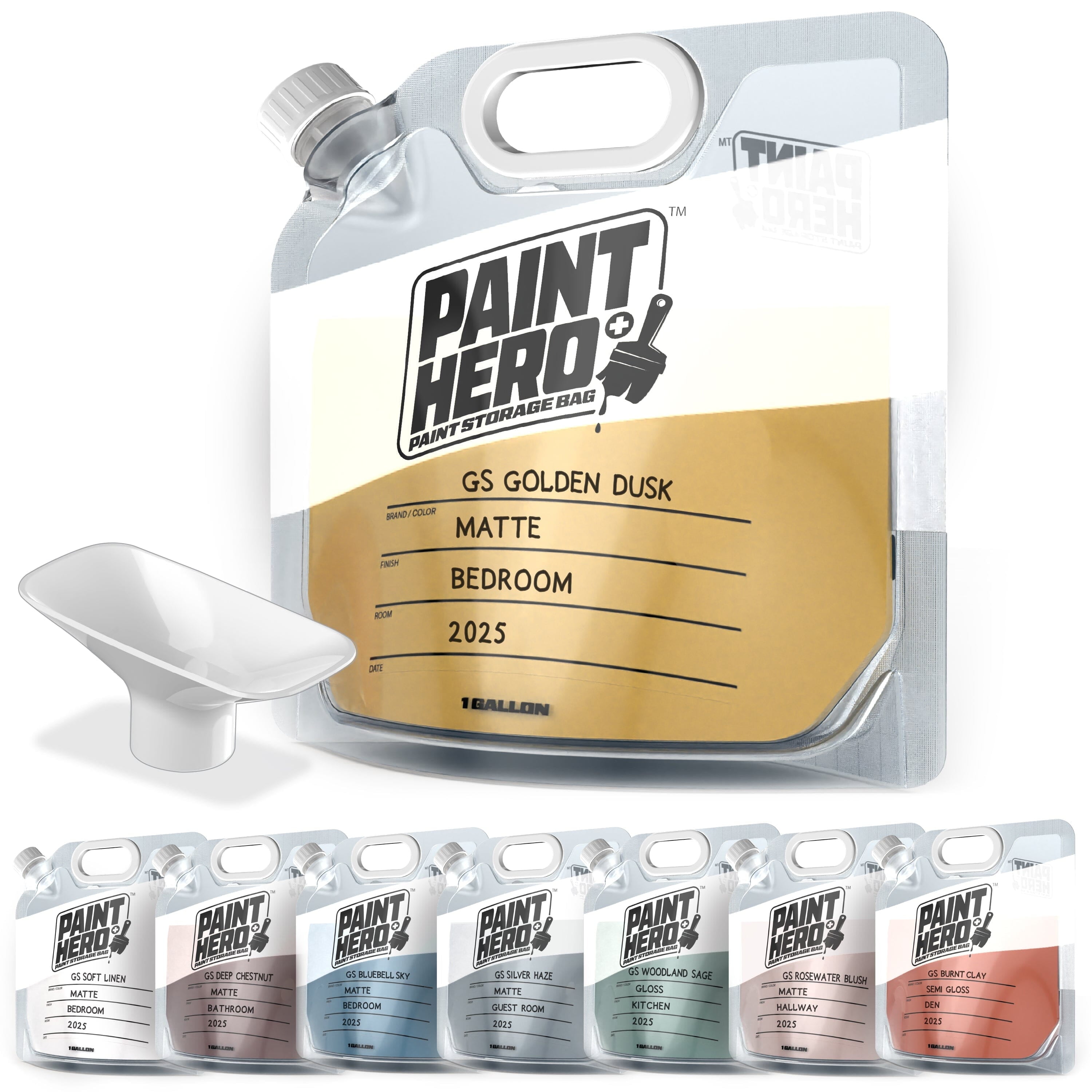 Paint Hero 8 Pack Paint Storage Bags - Airtight Refillable 1 Gallon ...