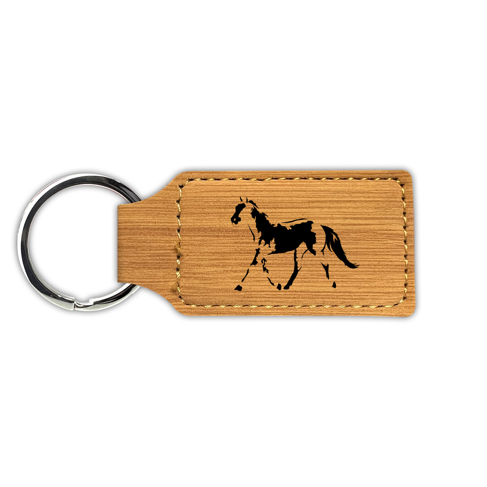 Paint Horse Keychain Leatherette Rectangle - Laser Engraved - Many ...