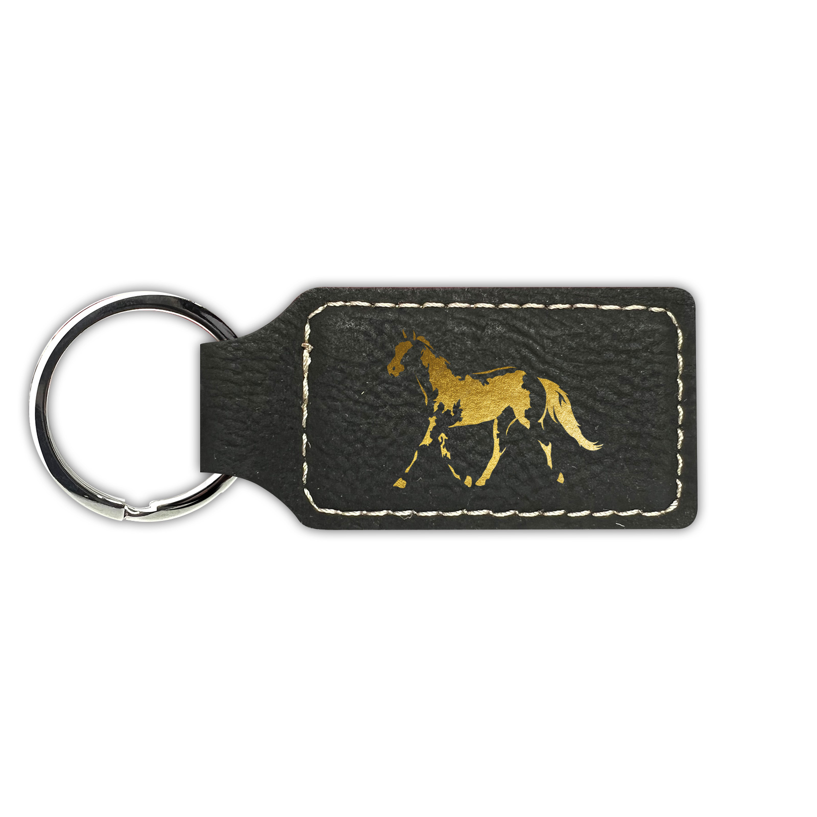 Paint Horse Keychain Leatherette Rectangle - Laser Engraved - Many ...