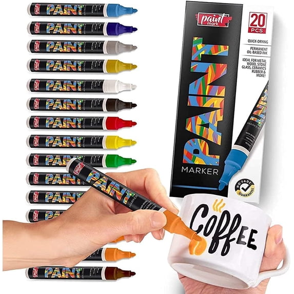 Paint Mark Permanent Waterproof Paint Pens - Works on Any Surface, Oil ...
