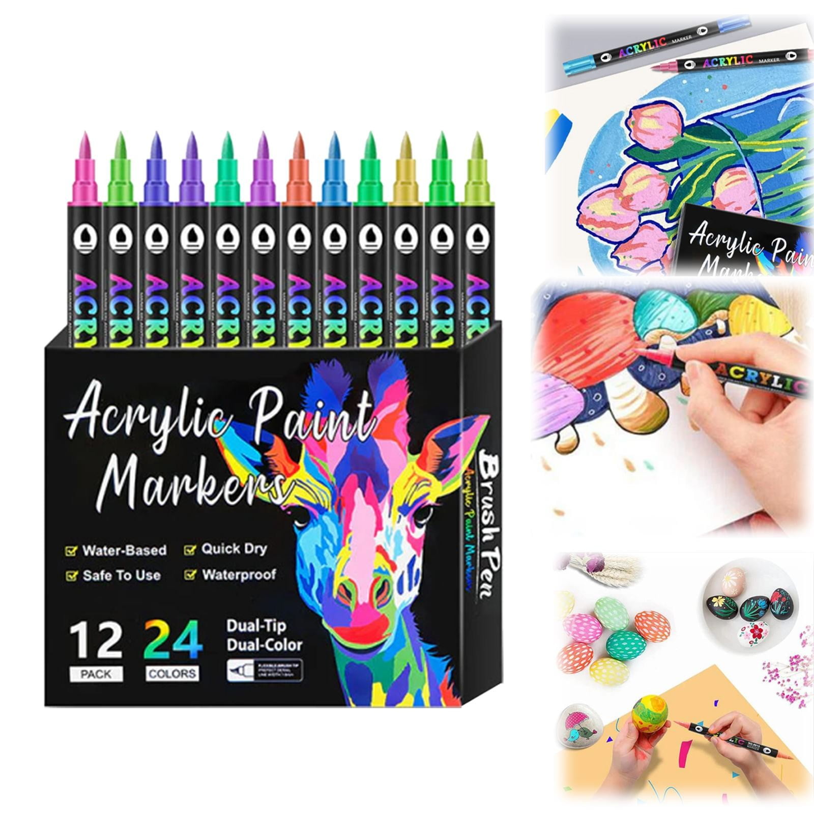 Paint Marker Brush And Tip For Rock Painting Ceramic Wood Canvas Plastic Glass Stone Calligraphy ...