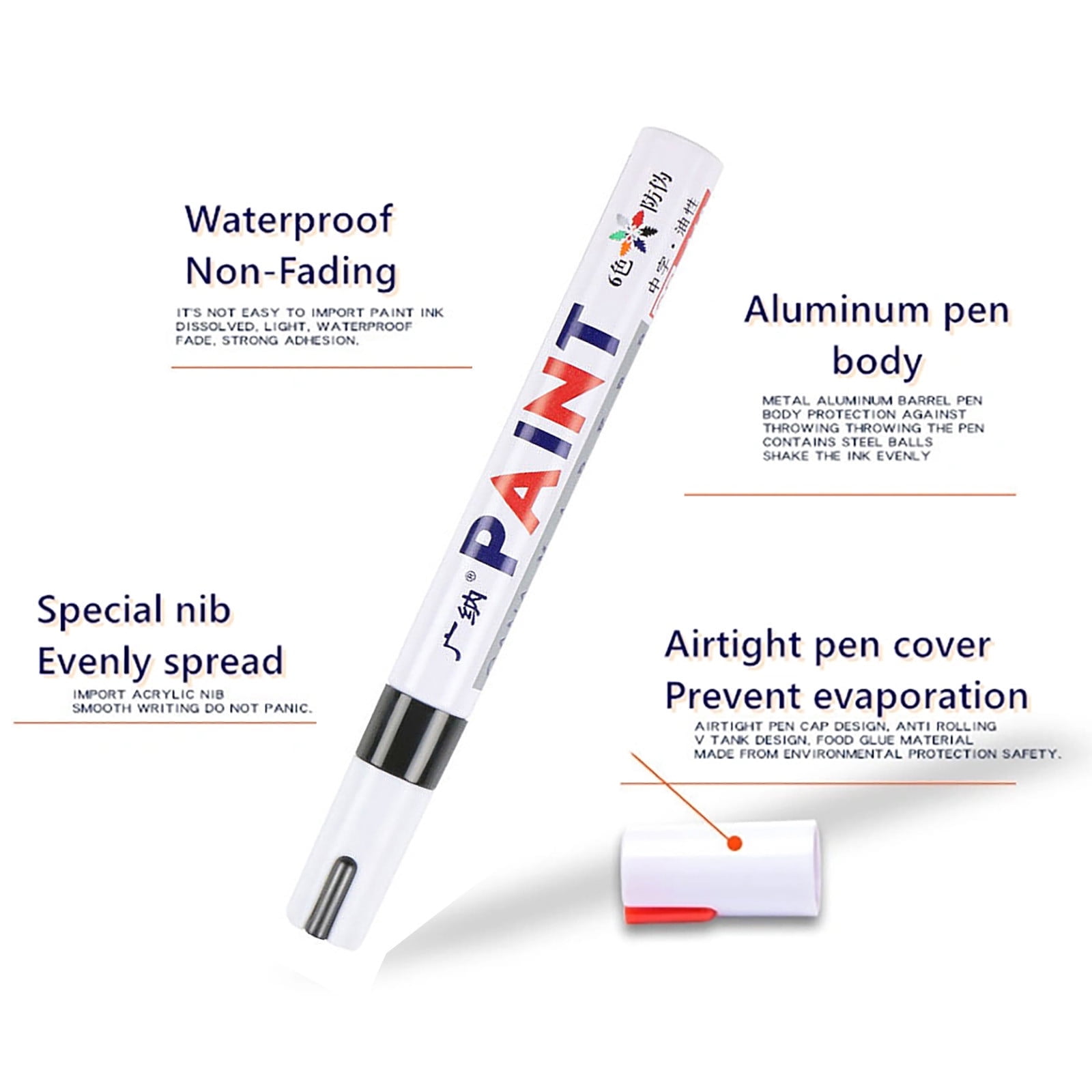 Paint Marker Pens - 12 Colors Oil Based Paint Markers,Permanent ...