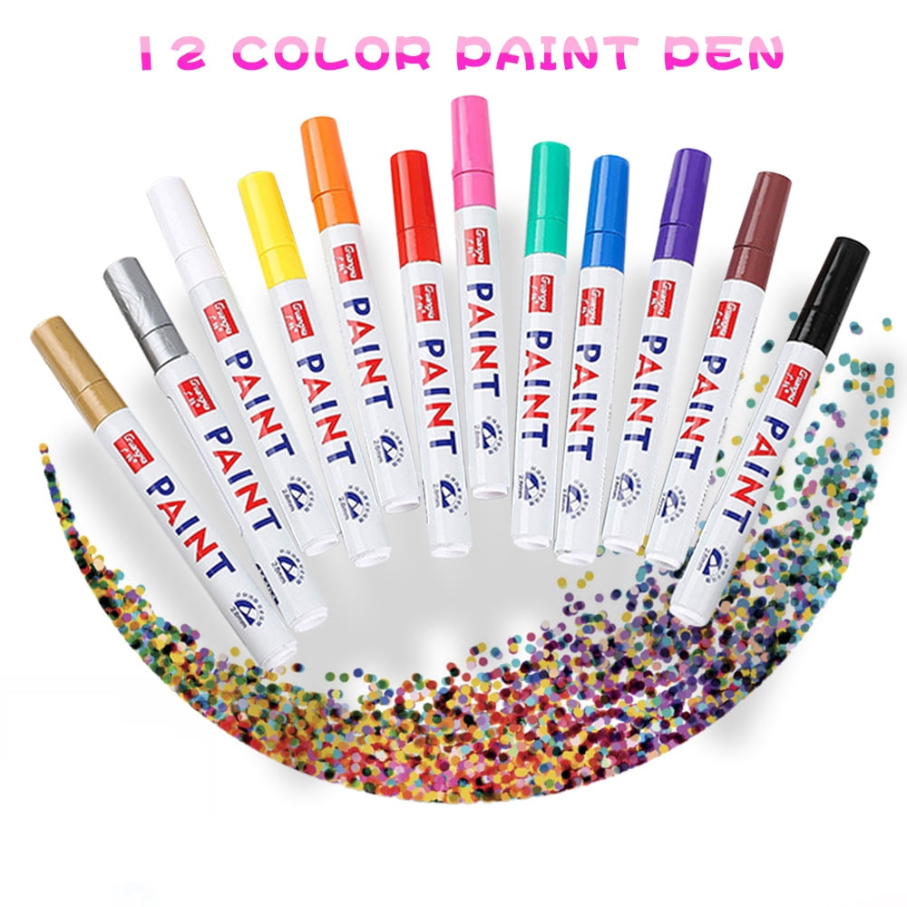 Paint Marker Pens, 12 Colors Oil Based Painting Markers for Rock ...