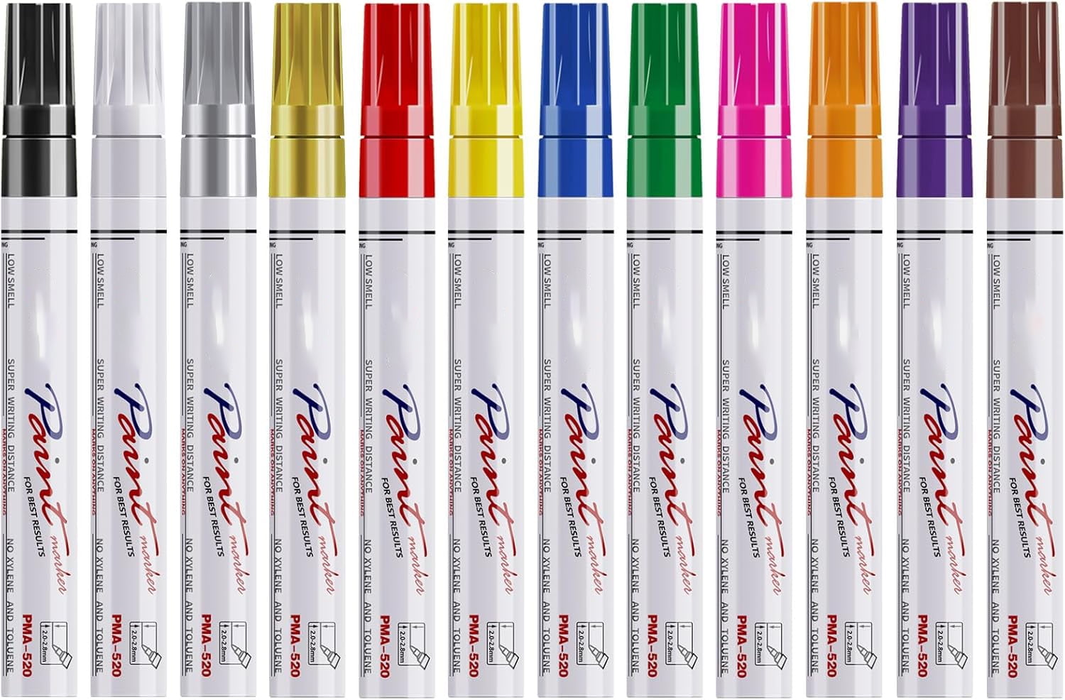 Paint Marker Pens - 5 Colors Permanent Oil Based Paint Markers, Medium ...
