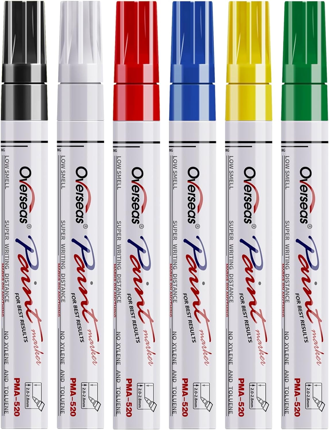 Paint Marker Pens - 6 Colors Permanent Oil Based Paint Markers, Medium ...