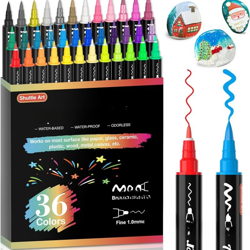 Paint Markers, Brush/dot tip and Fine Tip for Rock Painting, Ceramic ...