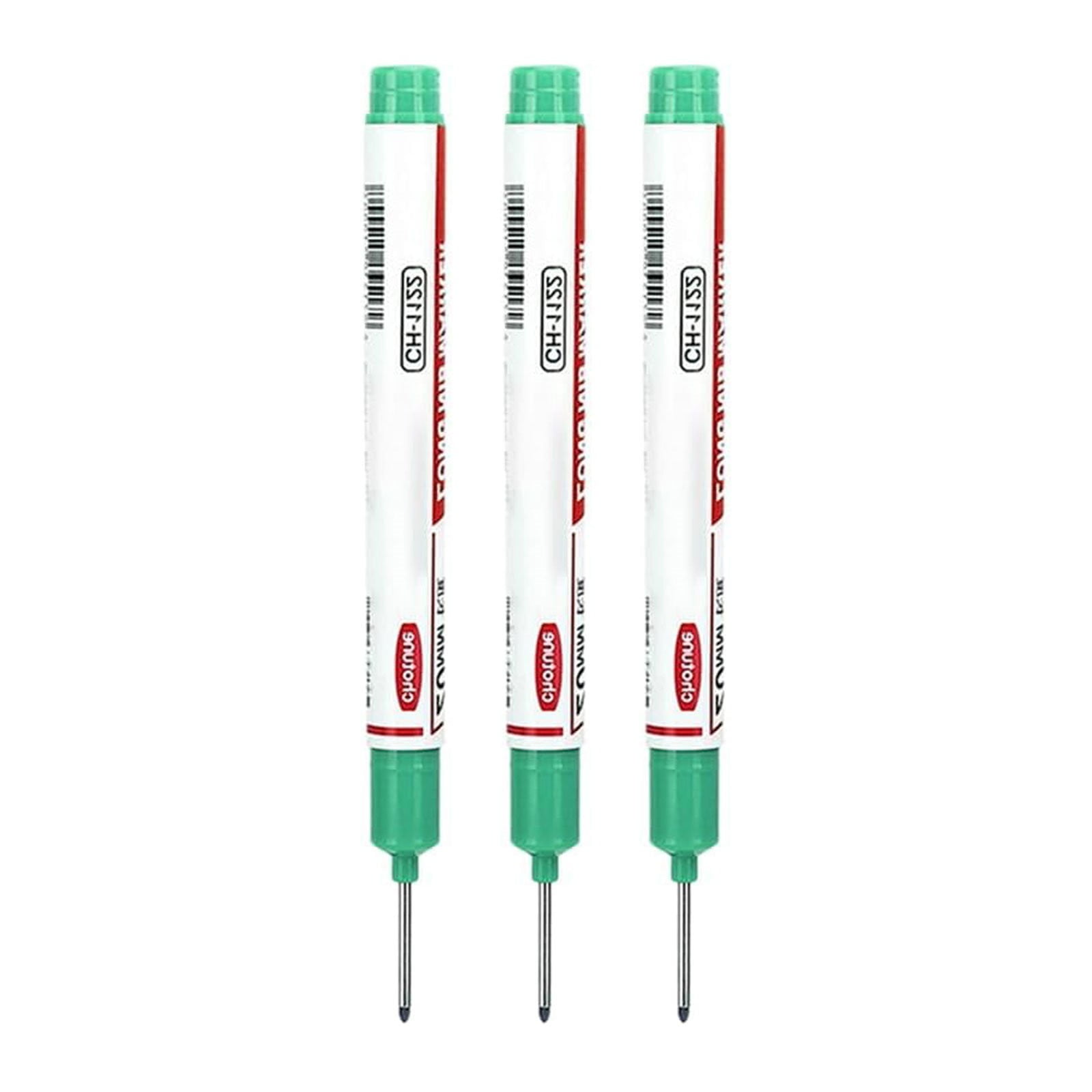 Tyeign Long Head Deep Hole Markers 3 Pack - Woodworking Marking Pens ...