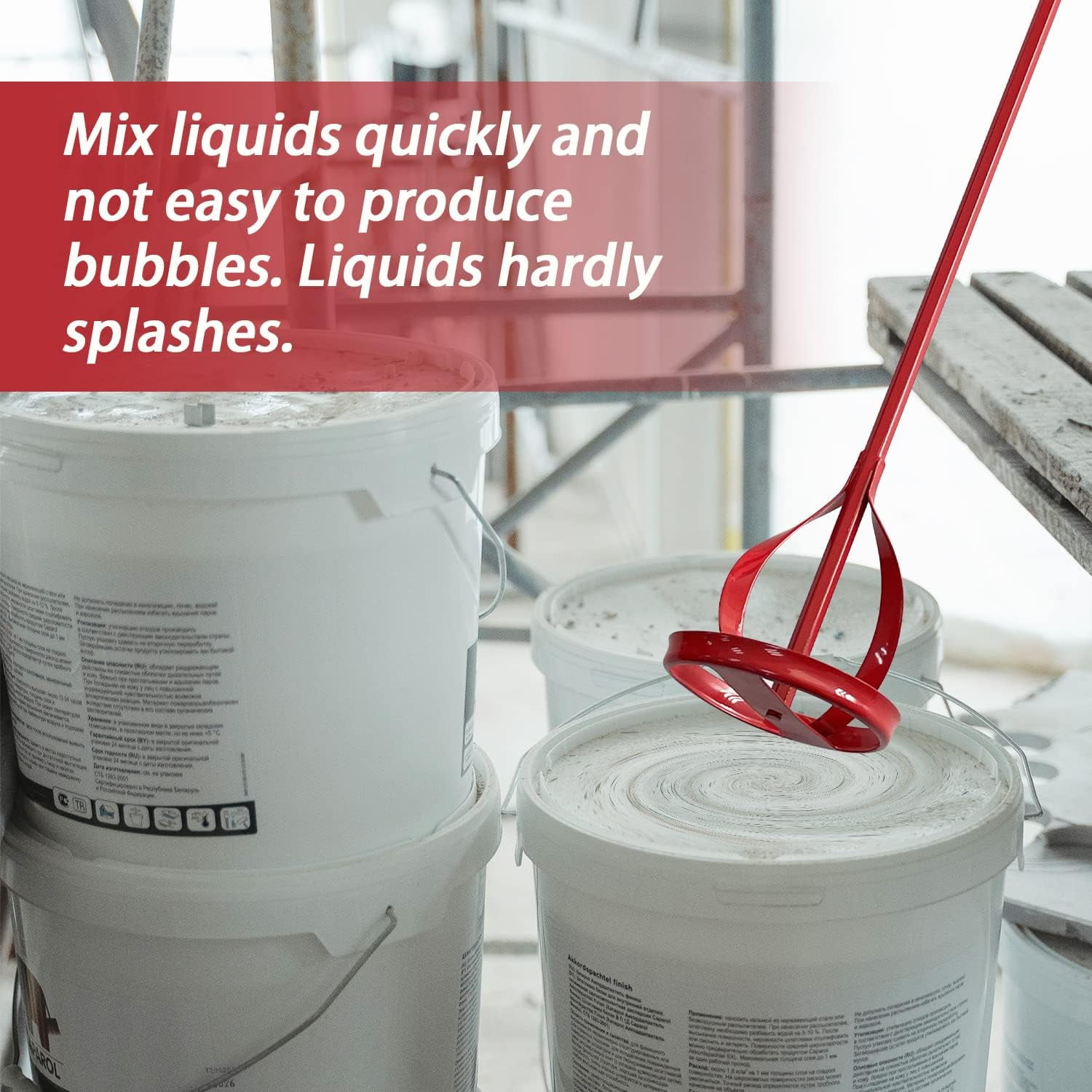 Paint Mixer, Paint Stirrer for Drill, Heavy Duty Paint and Mud Mixer ...