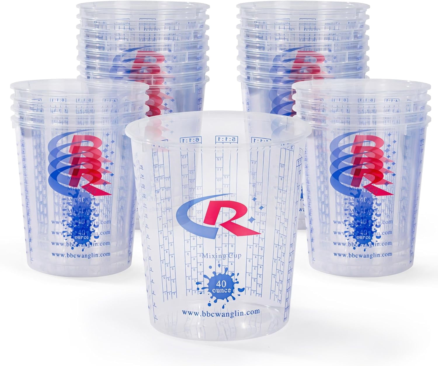 Paint Mixing Cup 40 Ounce, Accurate Measurements in Ratios and OZ. and ...