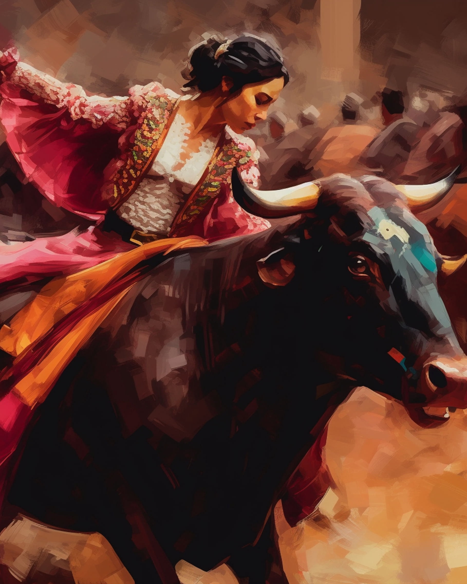 Paint by Number for Adults - Bullfighting performance 01 , DIY Acrylic ...