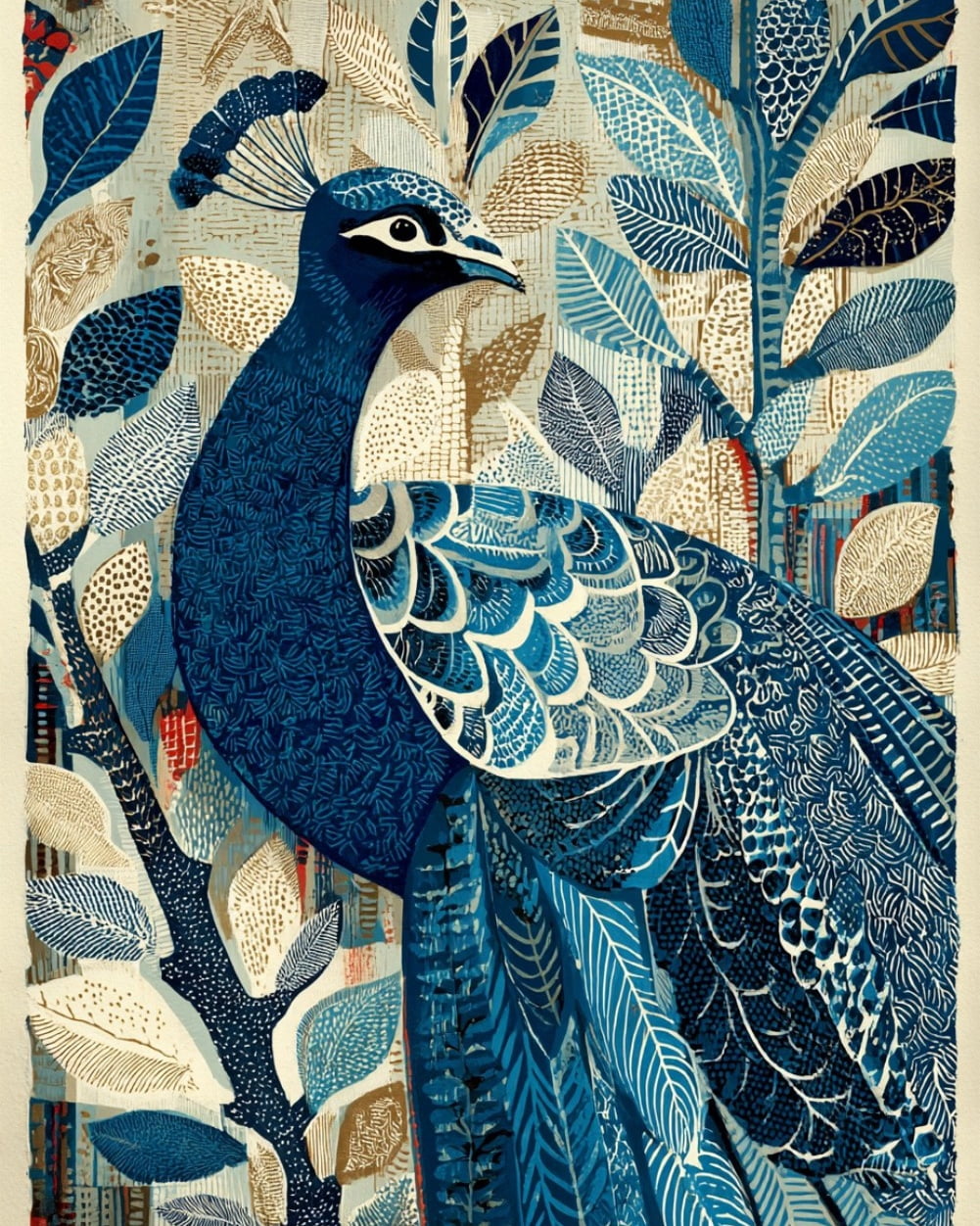 Paint by Numbers for Adults Kids Beginner Blue Peacock and Leaf Pattern ...