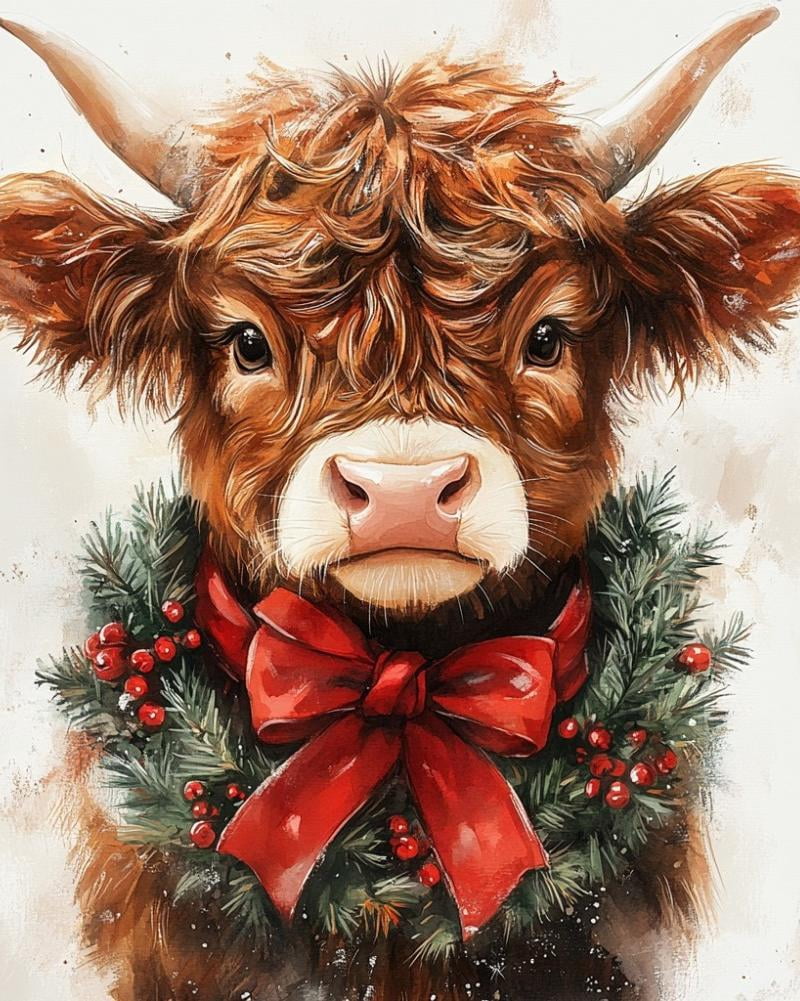 Paint by Numbers for Adults Kids Beginner Christmas Calf DIY Acrylic ...
