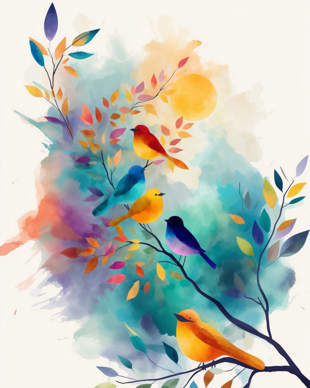 Paint by Numbers for Adults Kids Beginner Colorful Branch Dream DIY ...