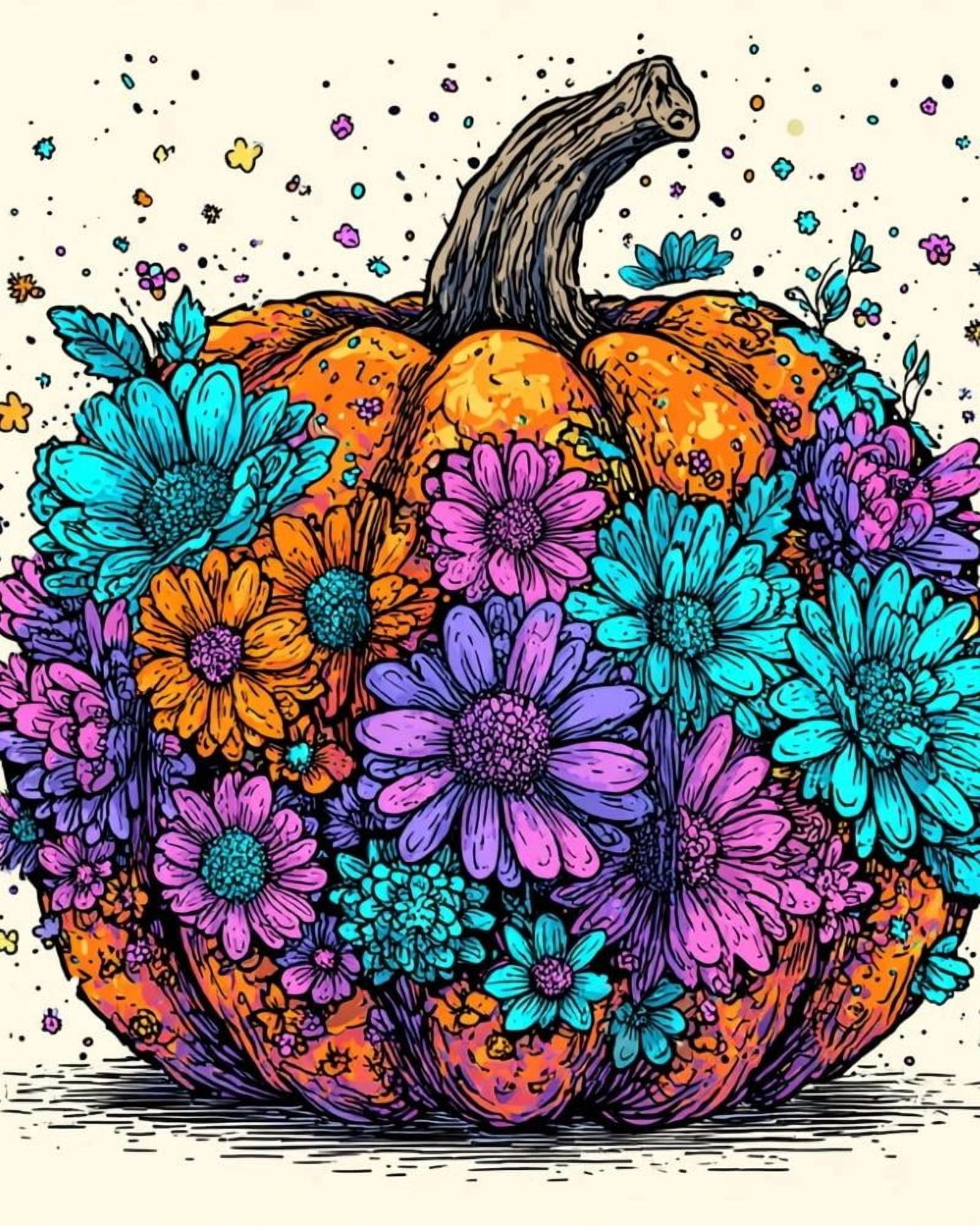 Paint by Numbers for Adults Kids Beginner Flower Pumpkin DIY Acrylic ...