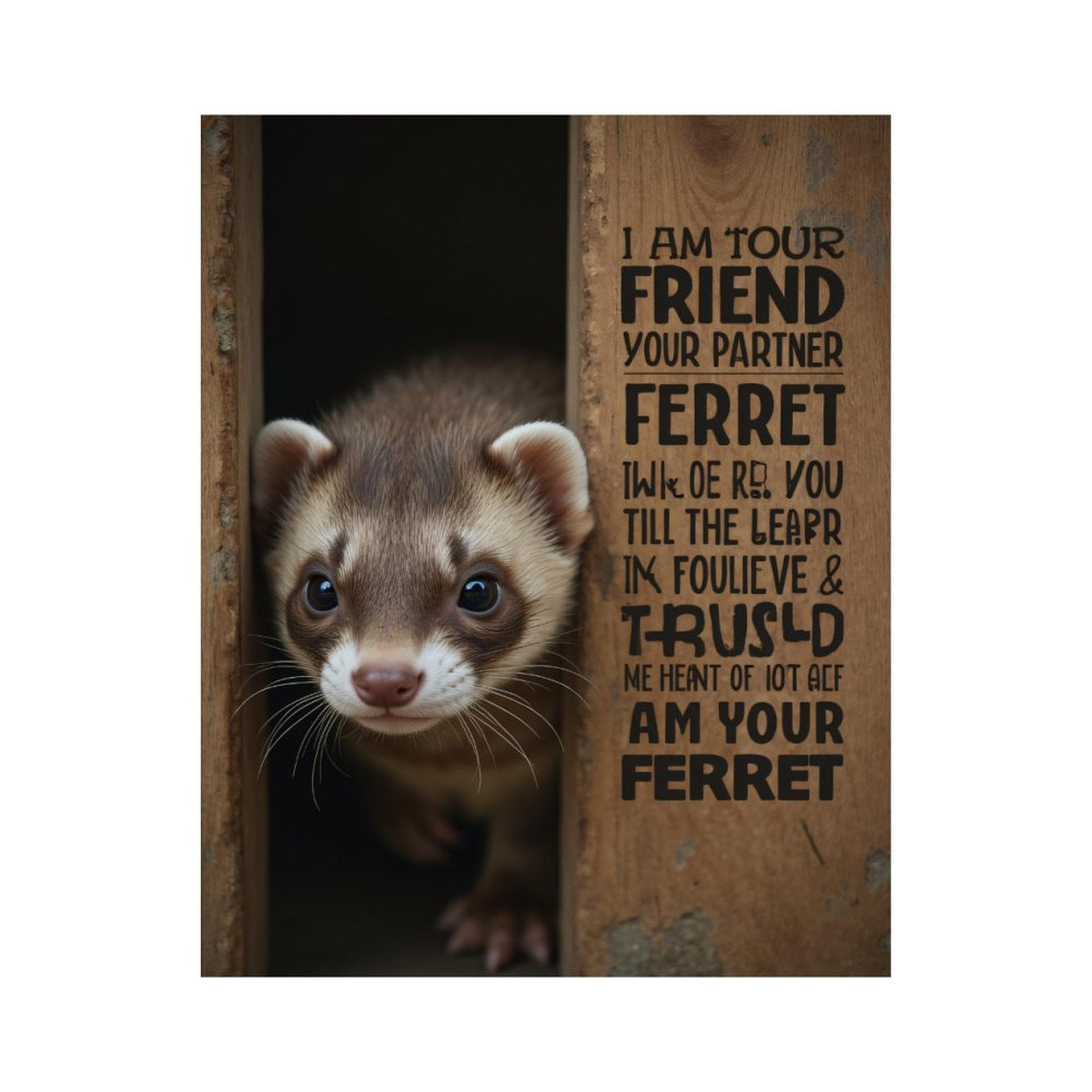Paint by Numbers Kit for Adults, Adorable Ferret Companion Text Art ...