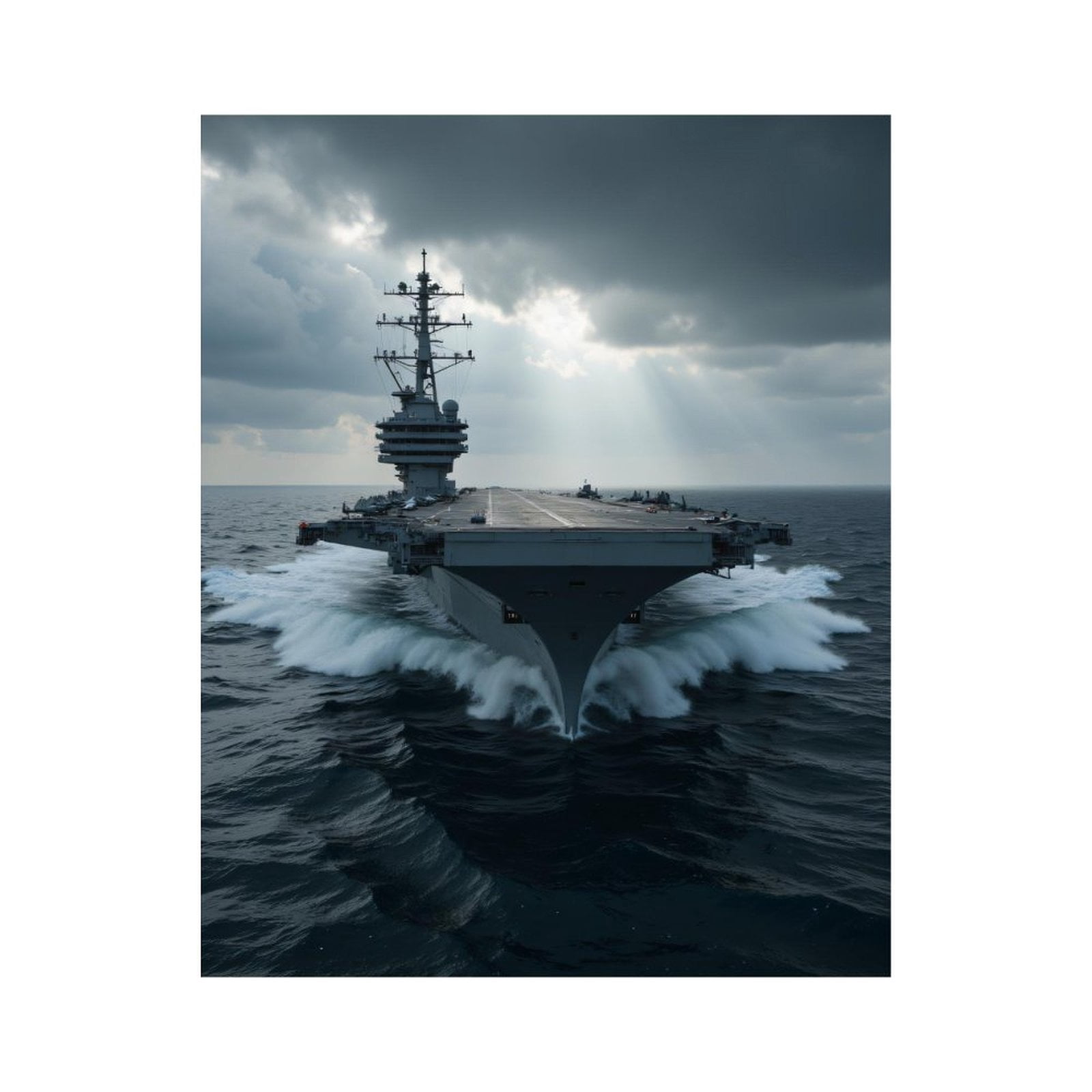Paint by Numbers Kit for Adults, Aircraft Carrier On Ocean Waves Paint ...