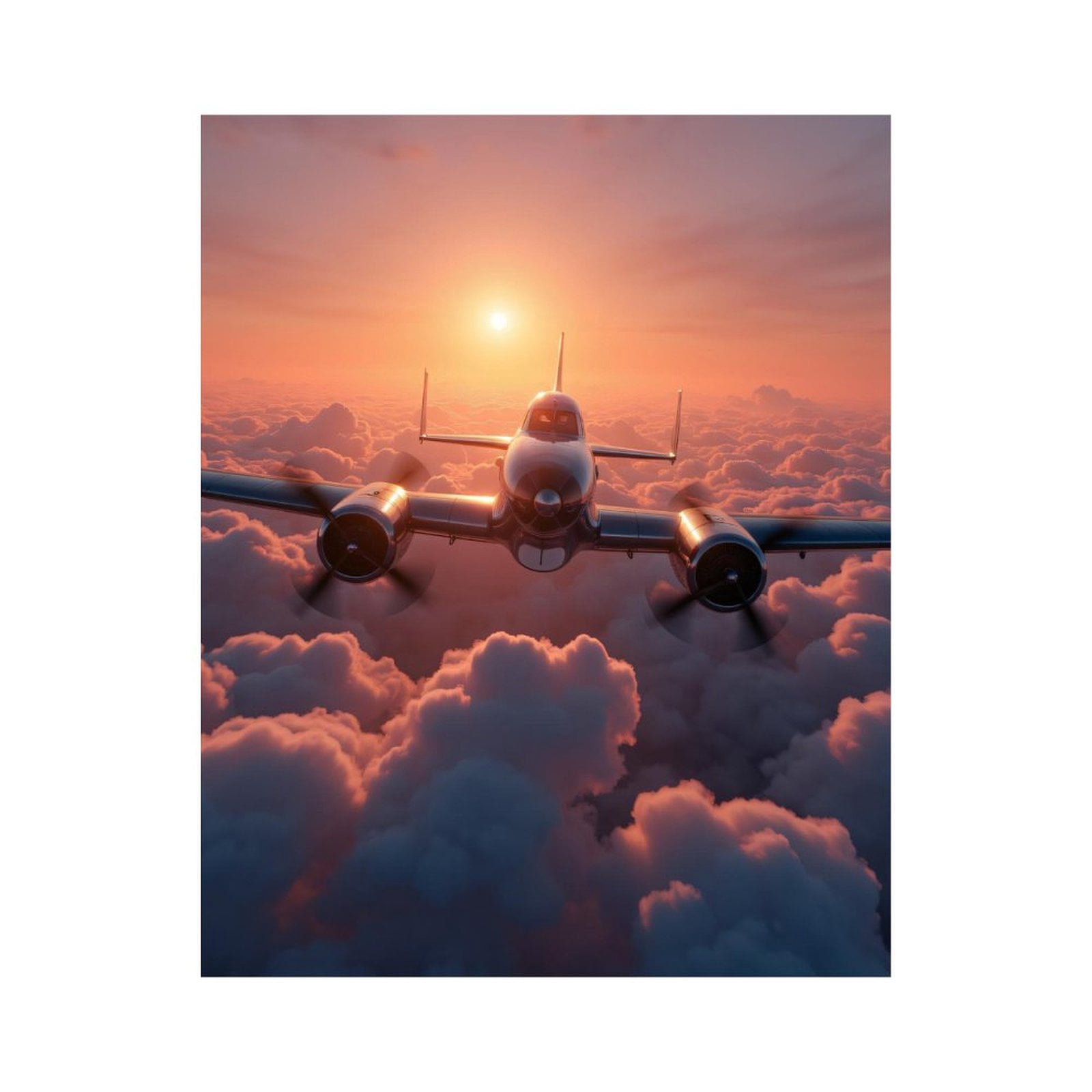 Paint by Numbers Kit for Adults, Airplane Over Clouds Sunset Sky Paint ...
