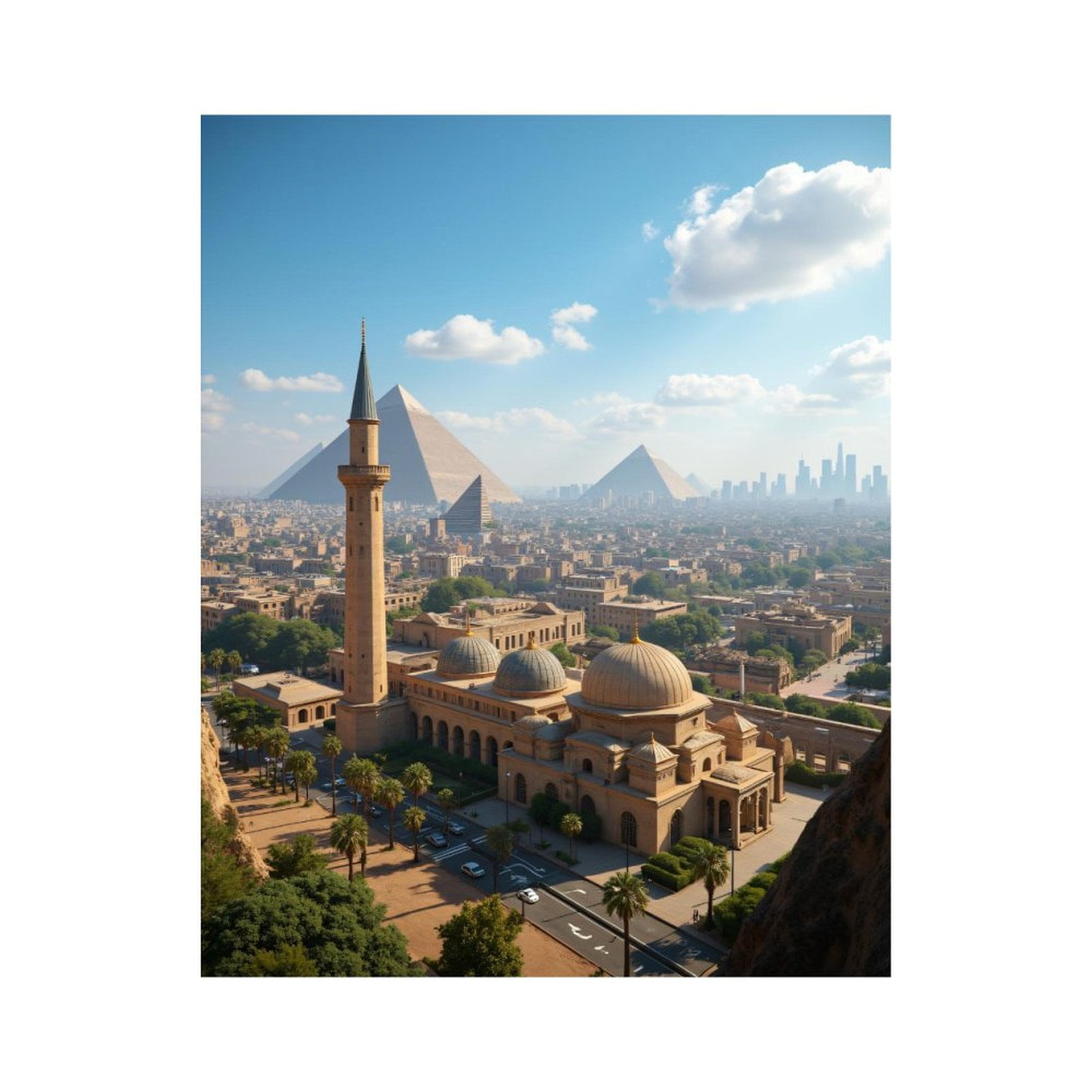 Paint by Numbers Kit for Adults, Ancient City Pyramids Skyline Mosque ...