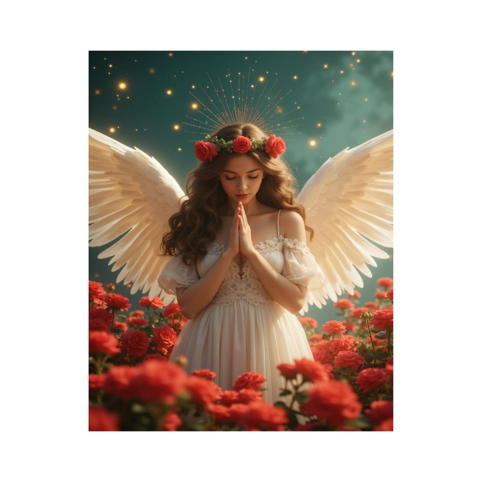 Paint by Numbers Kit for Adults, Angel In Rose Garden Paint by Numbers ...