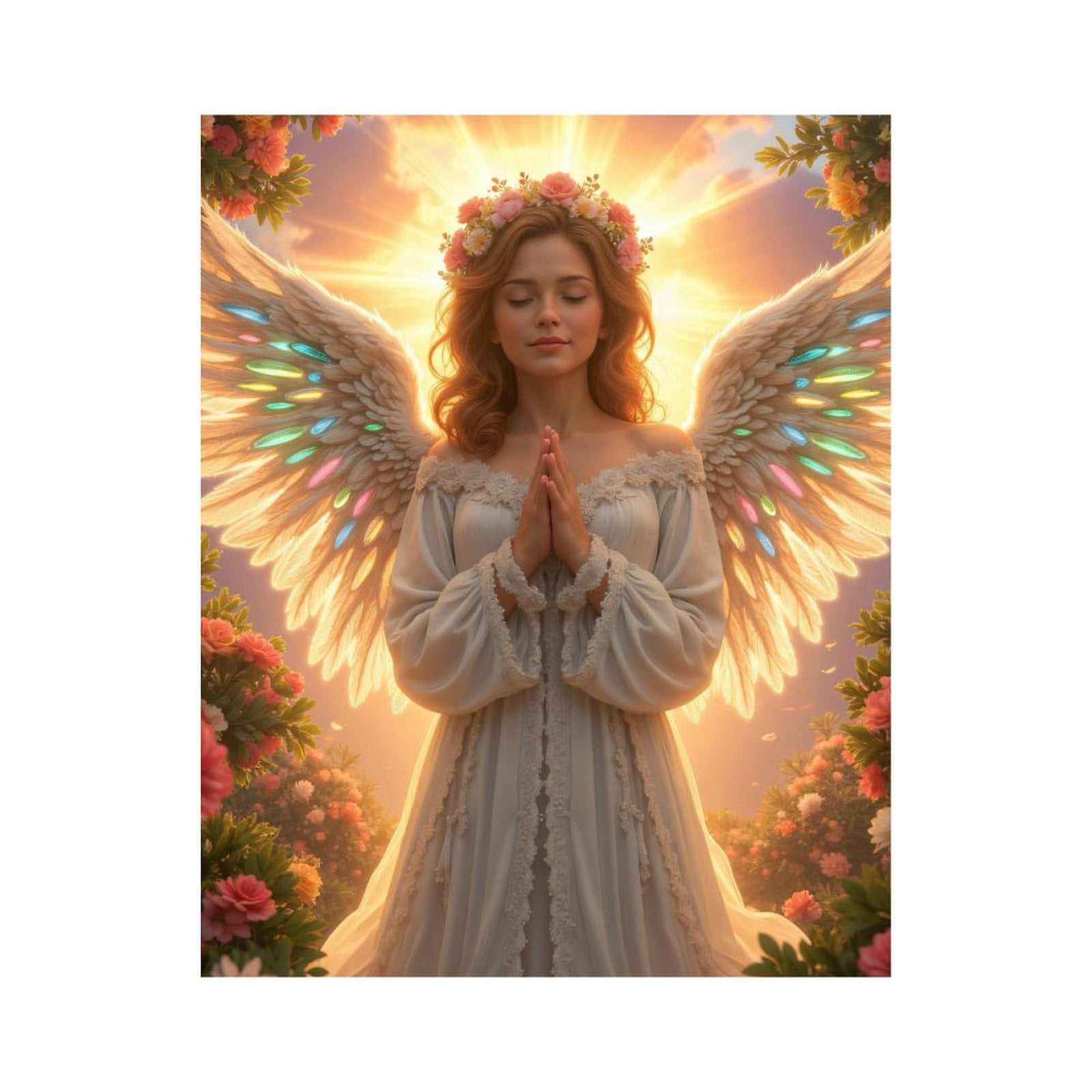Paint by Numbers Kit for Adults, Angel Serenity Blossoms Wings Light ...