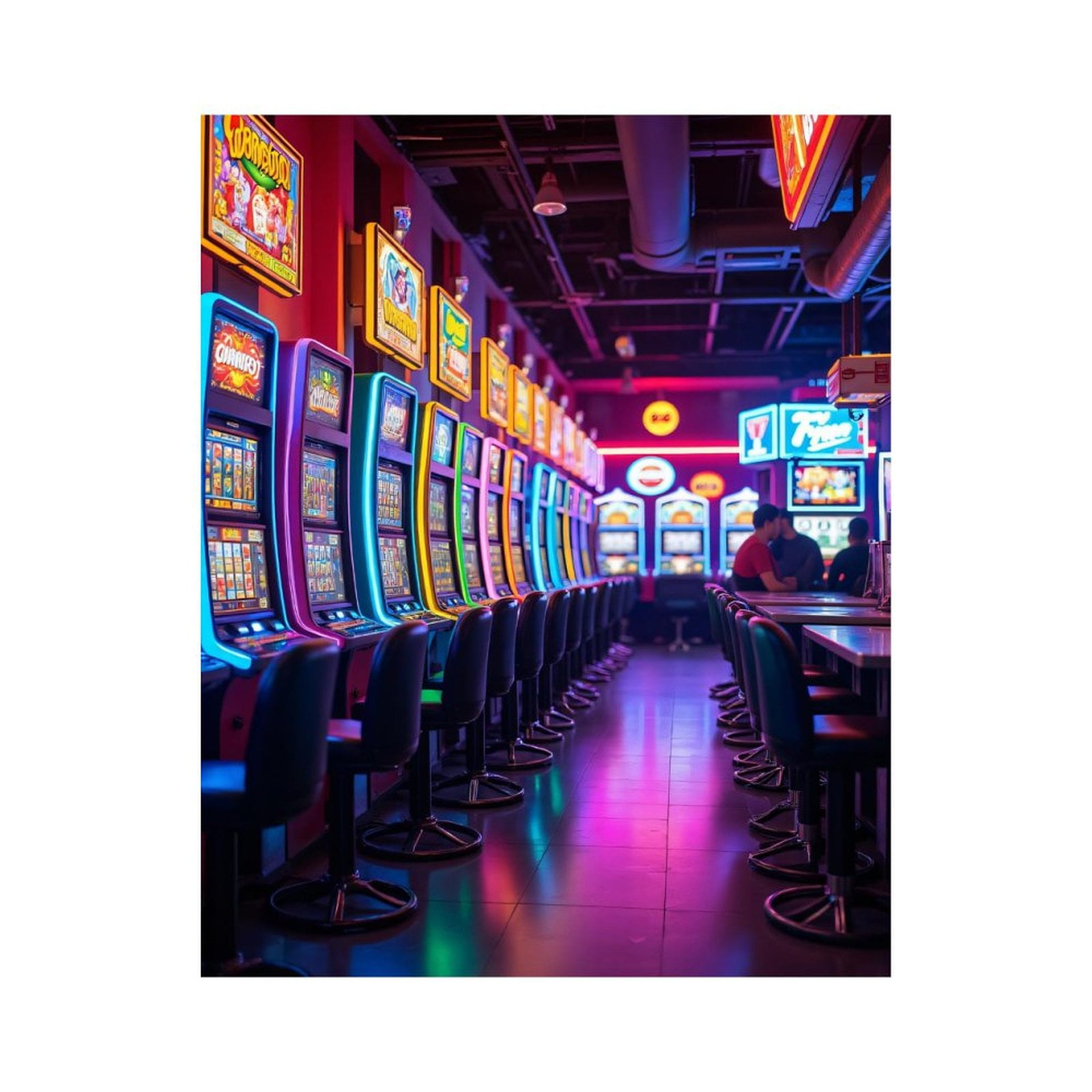 Paint by Numbers Kit for Adults, Arcade Neon Machines Nightlife Scene ...