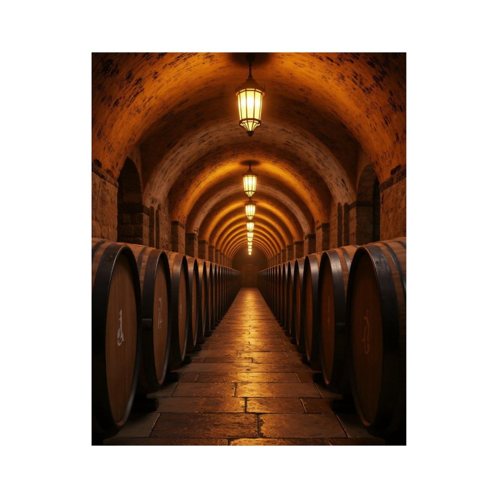 Paint by Numbers Kit for Adults, Arched Cellar Wooden Barrel Rows Paint ...
