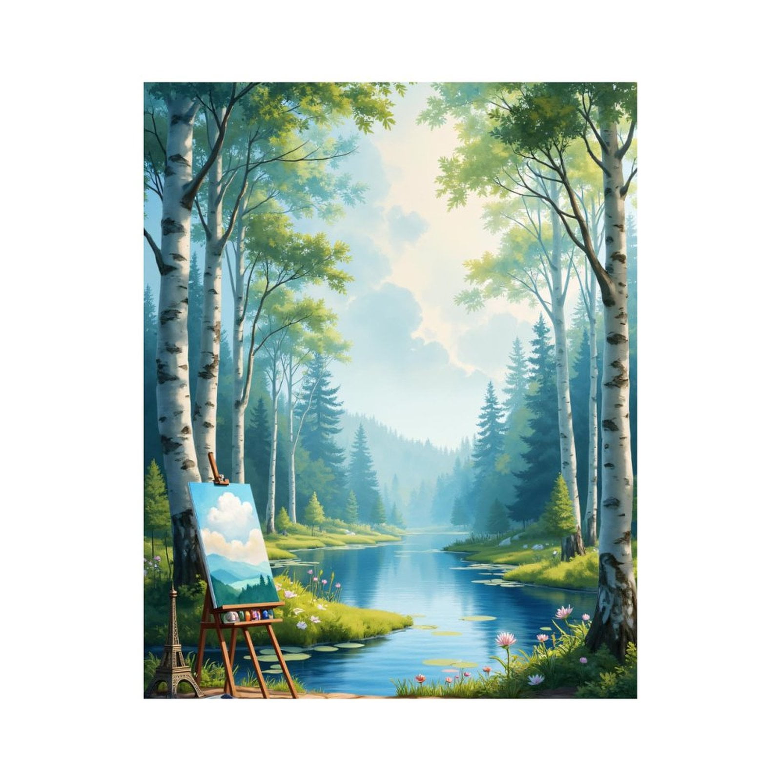 Paint by Numbers Kit for Adults, Artistic Landscape River Painting ...