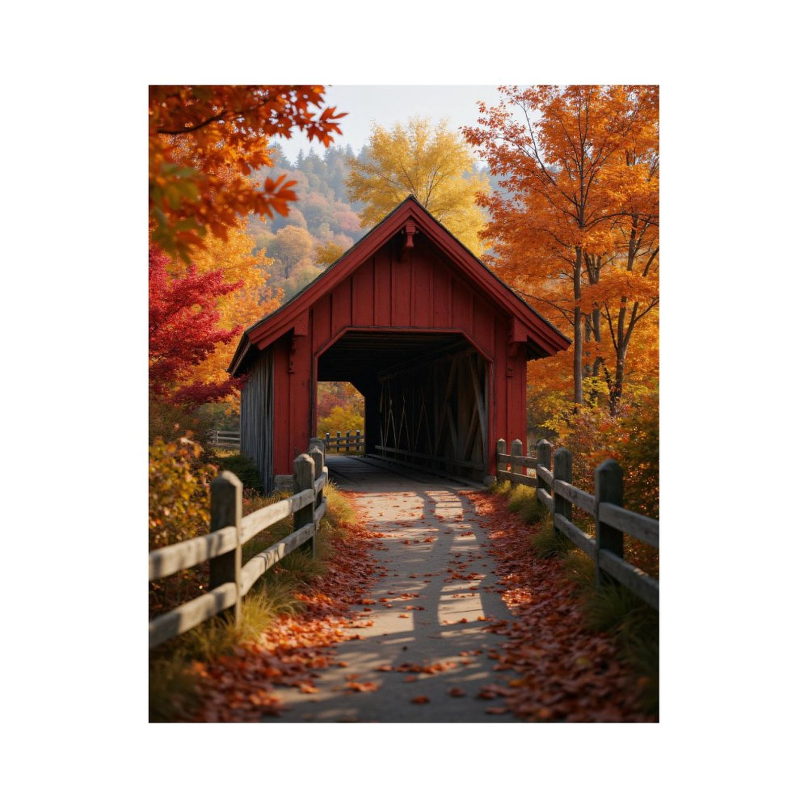 Paint by Numbers Kit for Adults, Autumn Bridge Scenic Pathway Paint by ...