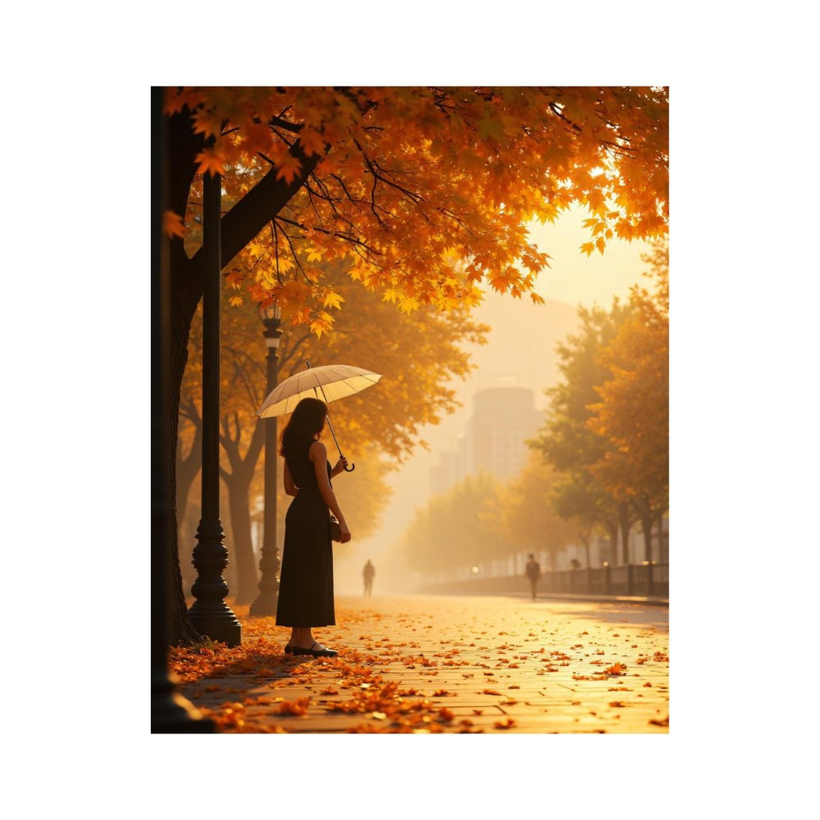 Paint by Numbers Kit for Adults, Autumn Stroll Woman Umbrella Pathway Paint by Numbers, Easy ...