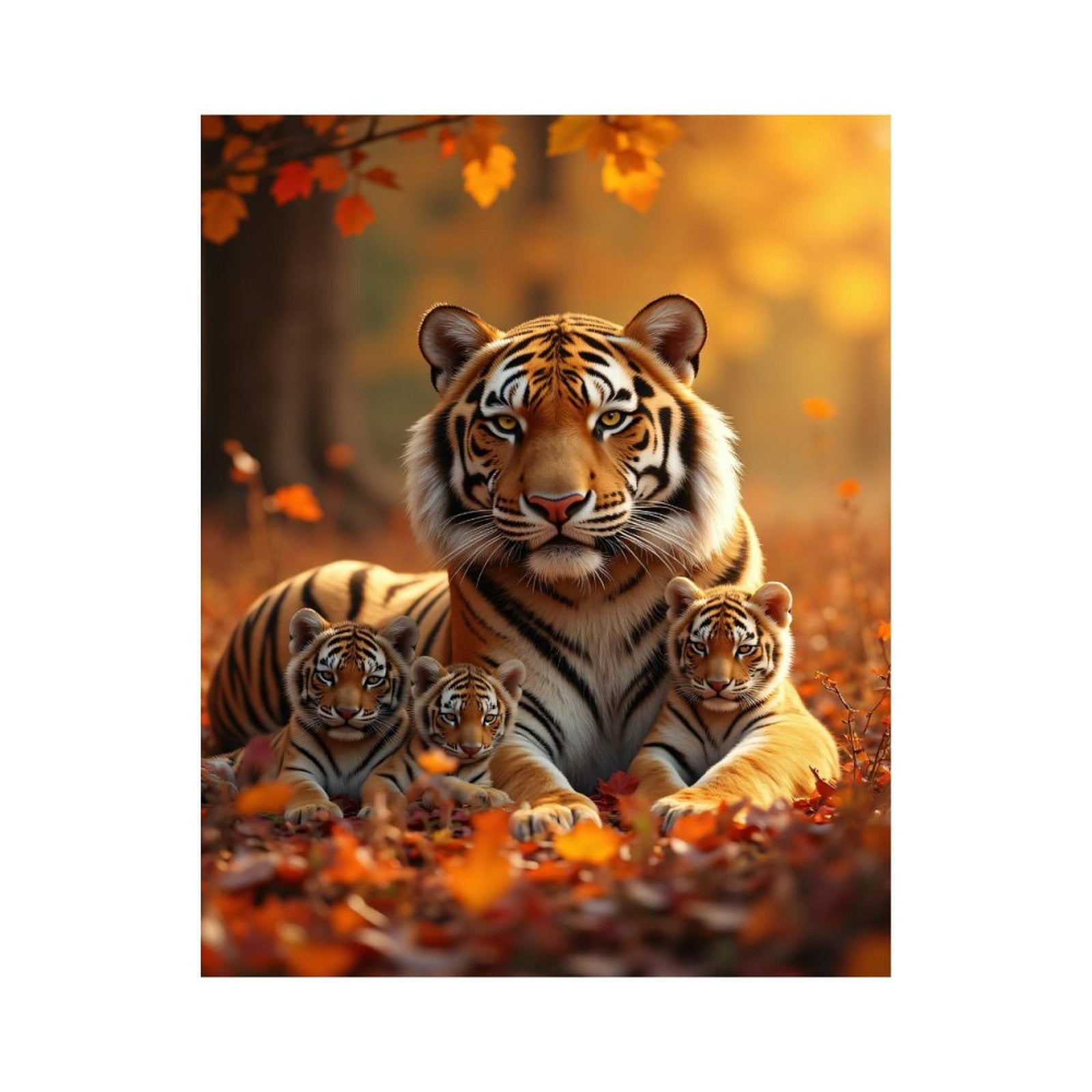 Paint by Numbers Kit for Adults, Autumn Tigers Family Portrait Paint by Numbers, Easy Paint by ...
