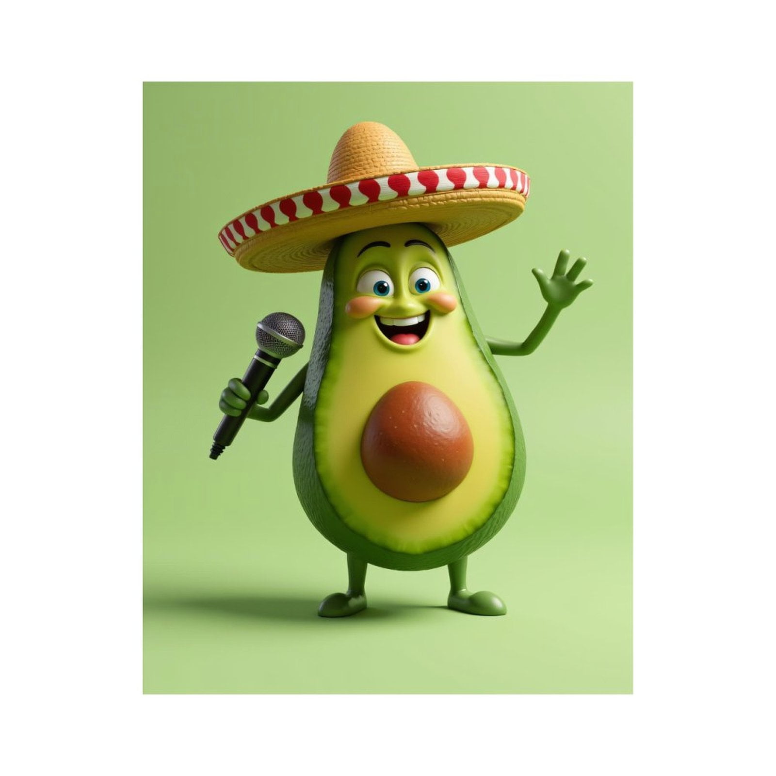 Paint by Numbers Kit for Adults, Avocado Singer Cartoon Sombrero ...