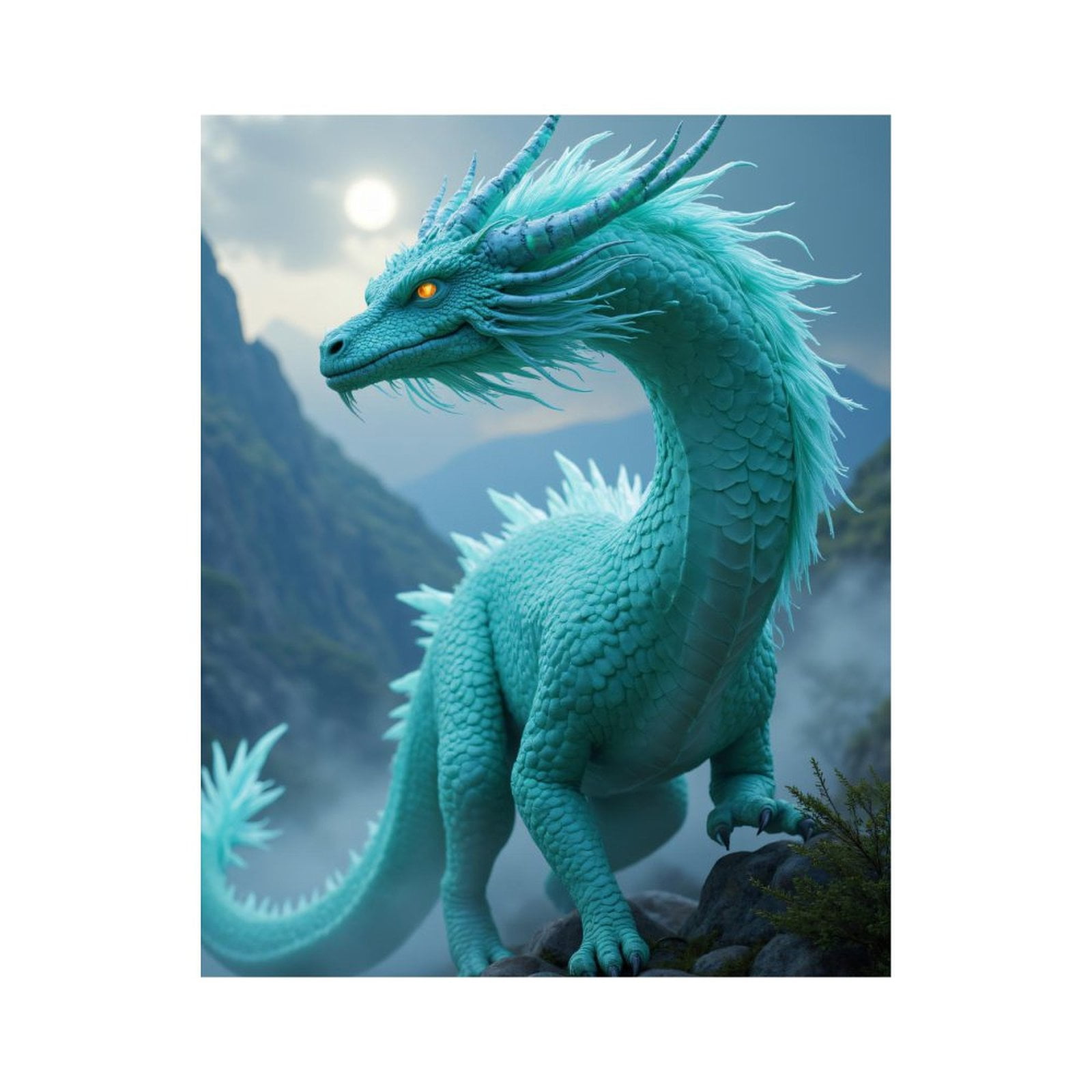 Paint by Numbers Kit for Adults, Azure Mythical Creature Majestic ...