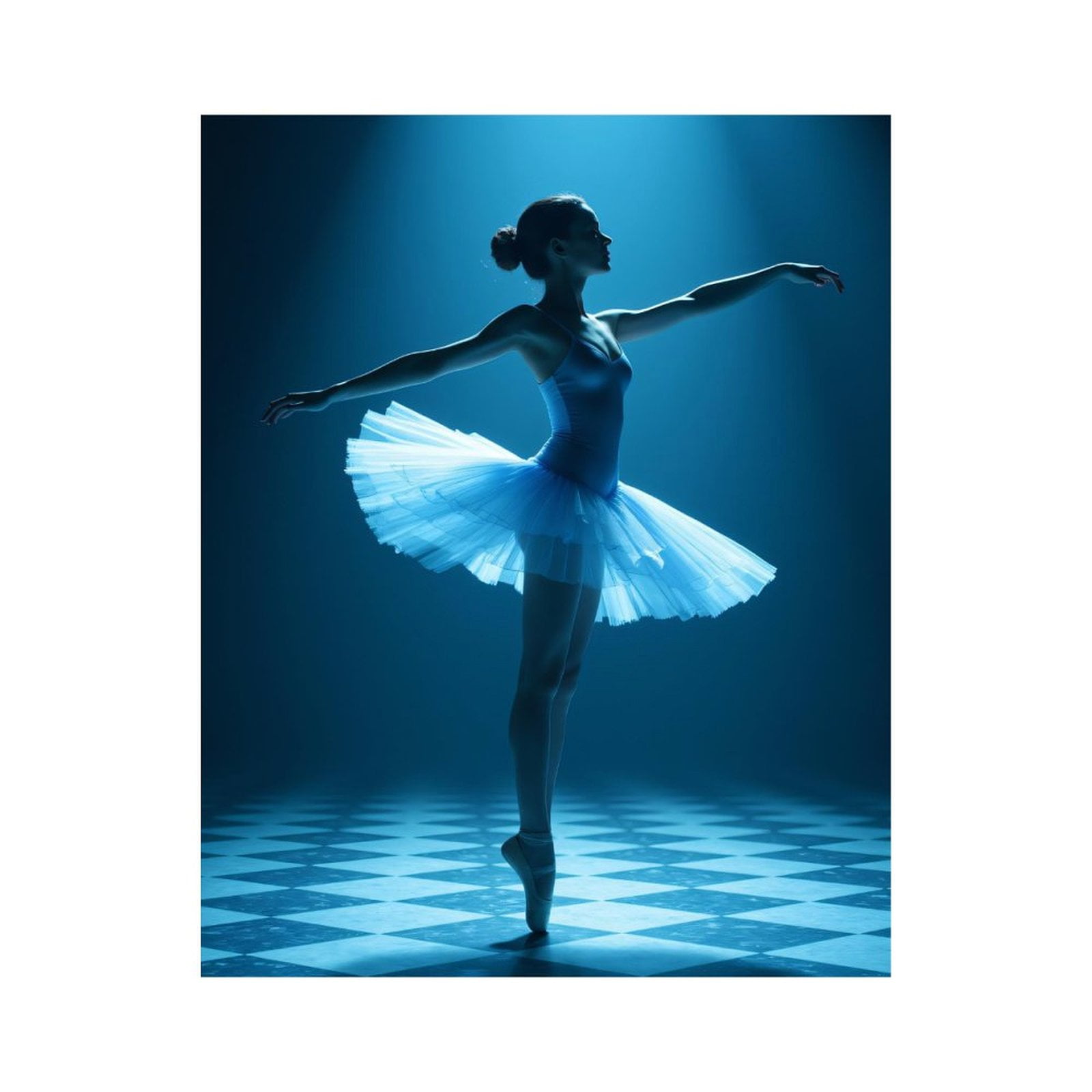 Paint by Numbers Kit for Adults, Ballet Dancer Elegant Pose Blue ...