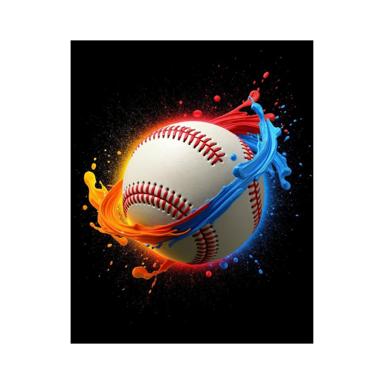 Paint by Numbers Kit for Adults, Baseball Color Splash Burst Paint by ...