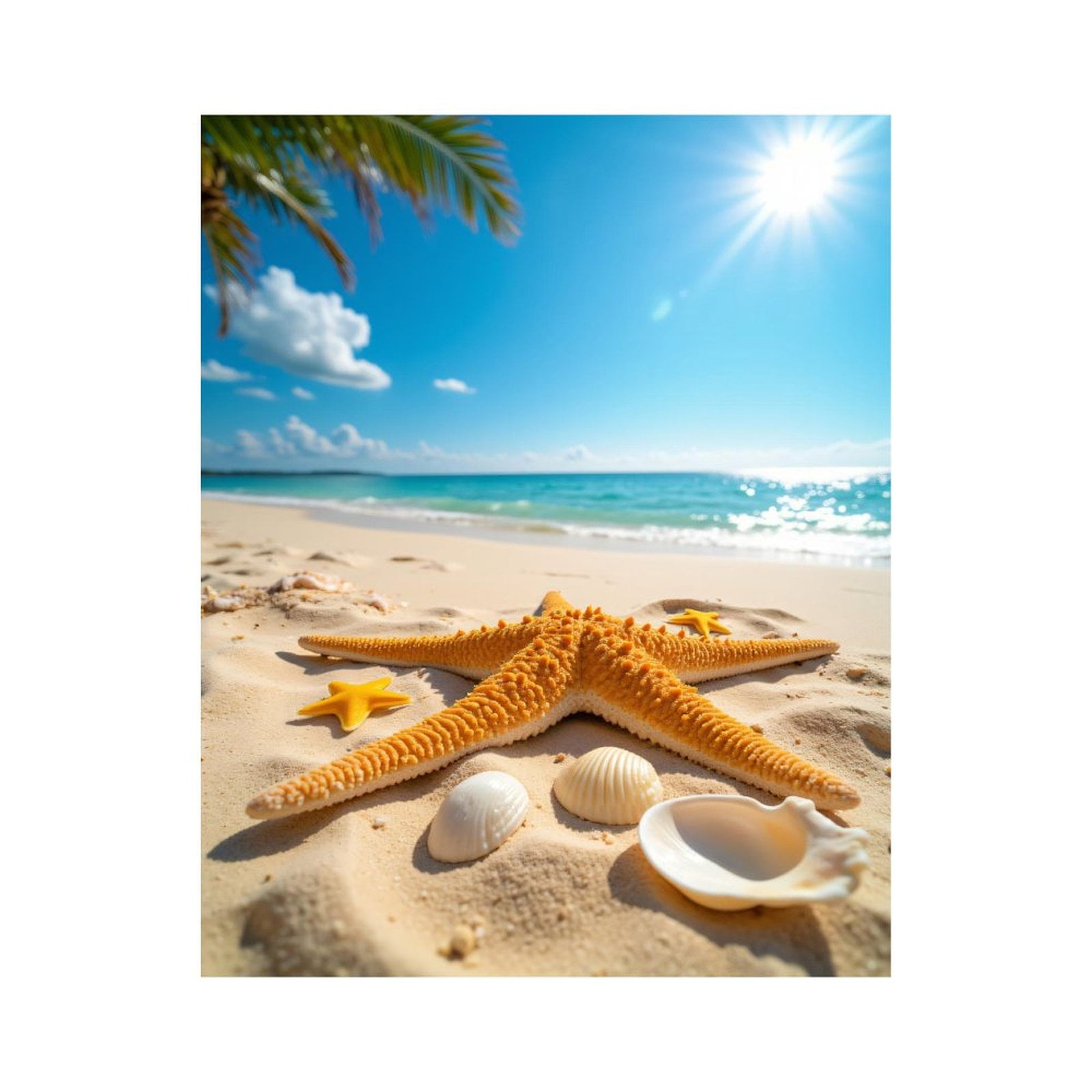 Paint by Numbers Kit for Adults, Beach Starfish Seashells Sand Summer ...