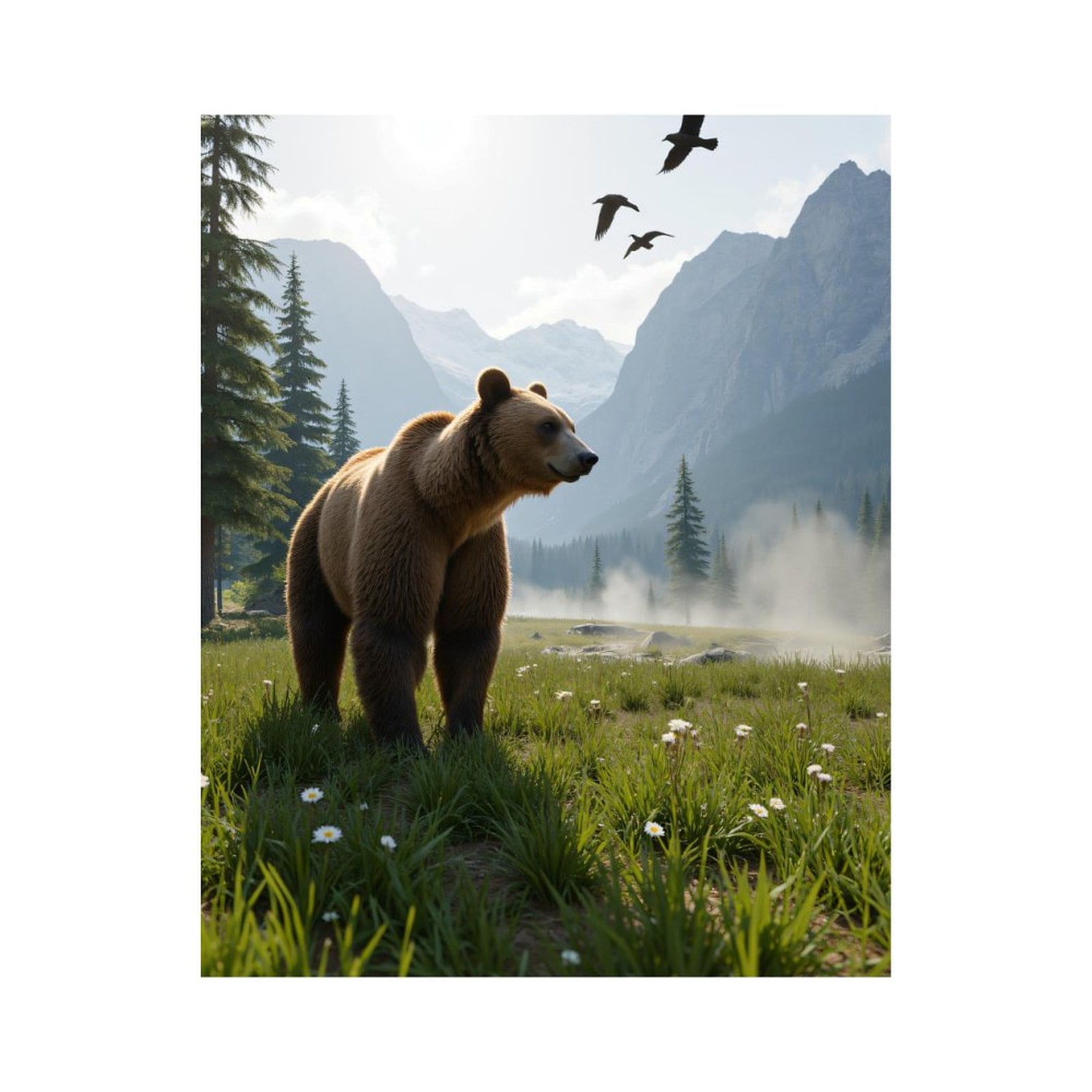 Paint by Numbers Kit for Adults, Bear Mountain Scenery Wildlife Paint by Numbers, Easy Paint by ...