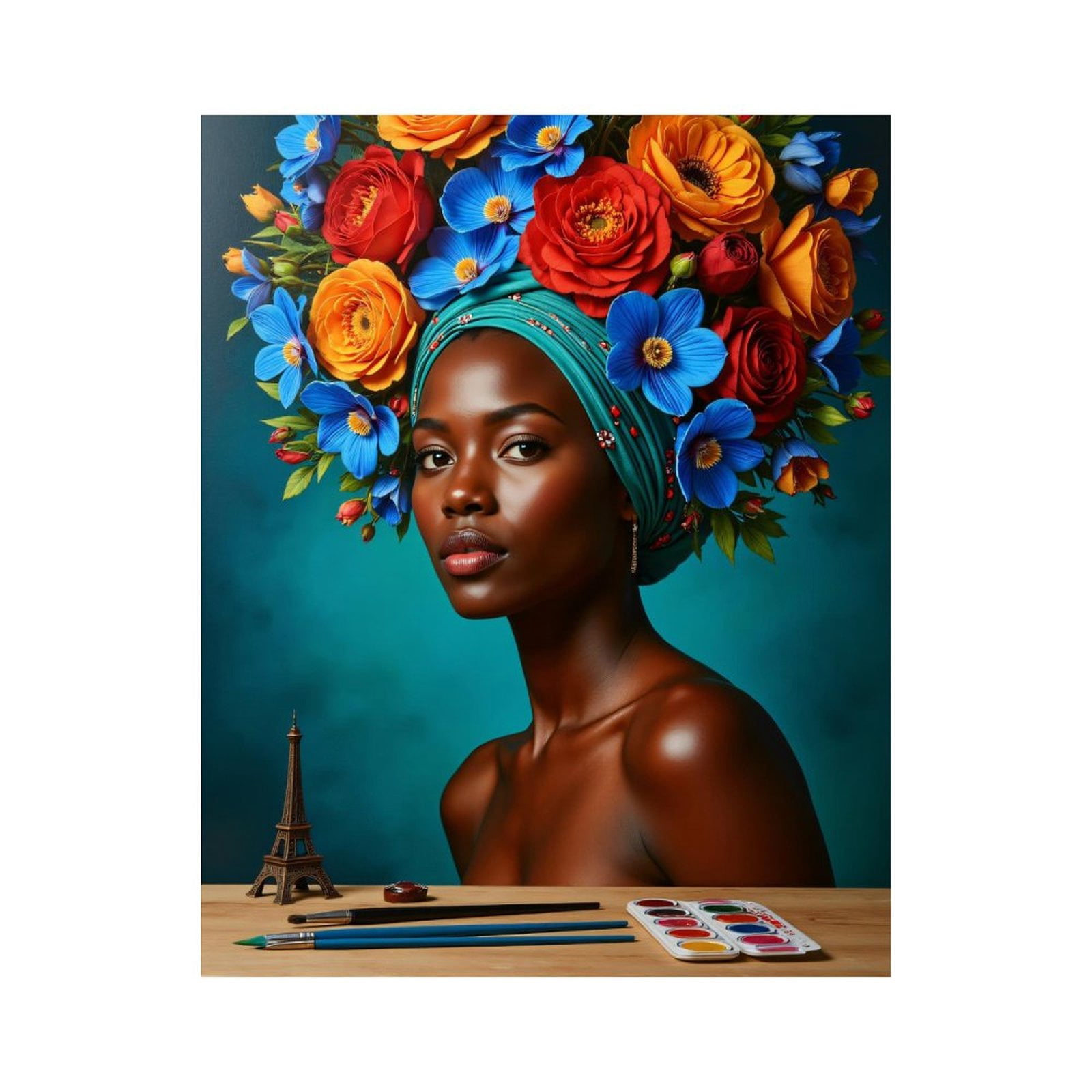 Paint By Numbers Kit for Adults Beginner - Artistic Floral Portrait ...