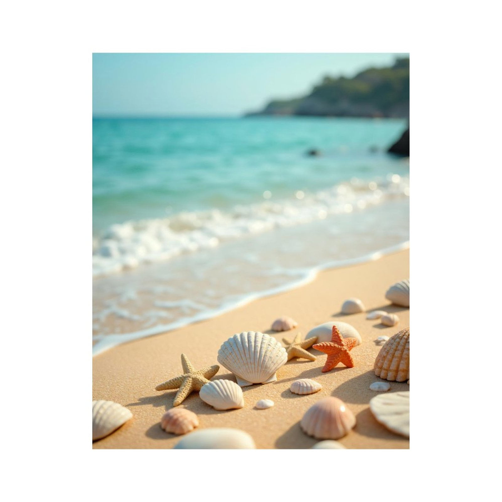 Paint By Numbers Kit for Adults Beginner - Beach Shells Starfish Serene Shore DIY Canvas ...