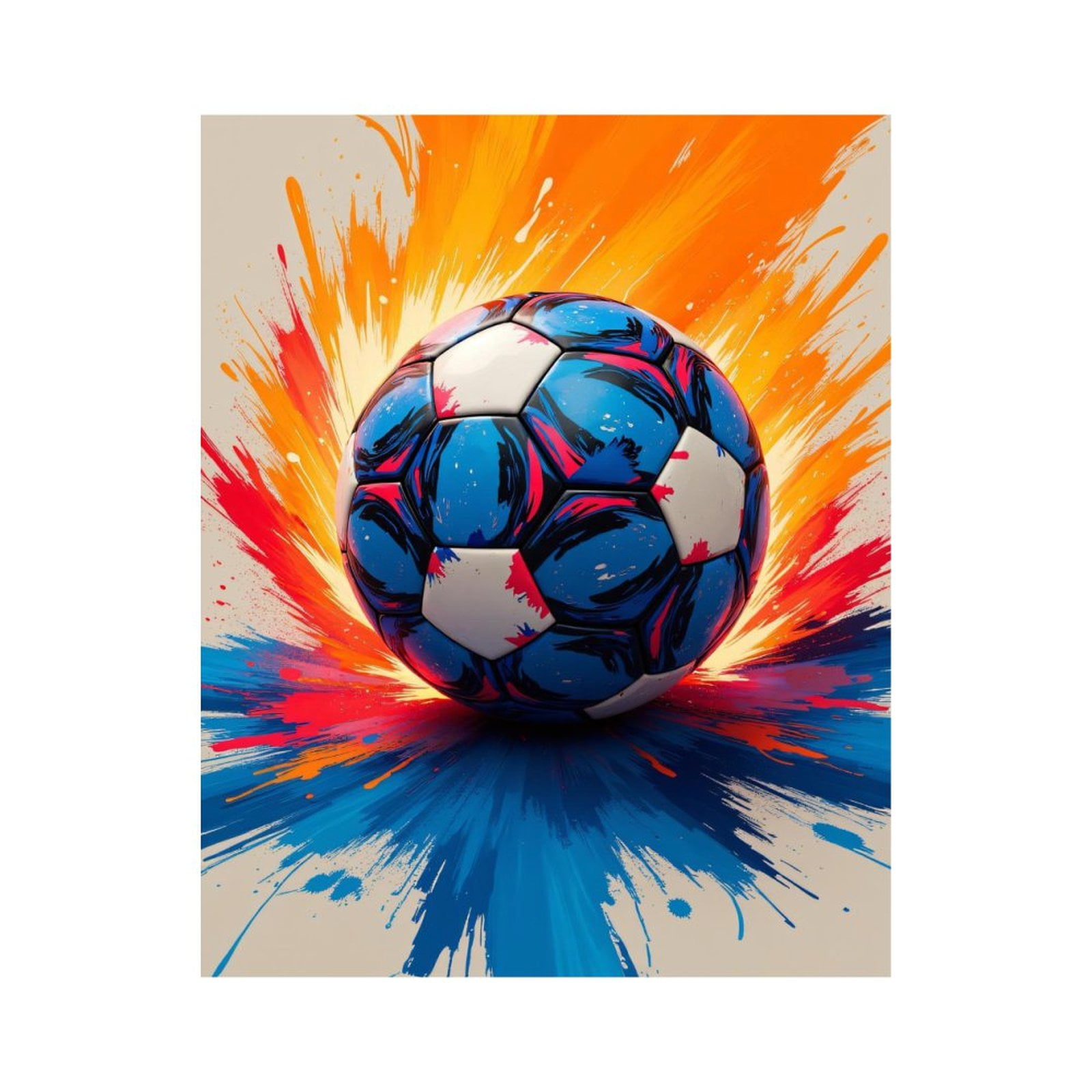 Paint By Numbers Kit for Adults Beginner - Blue Soccer Ball Splatter ...